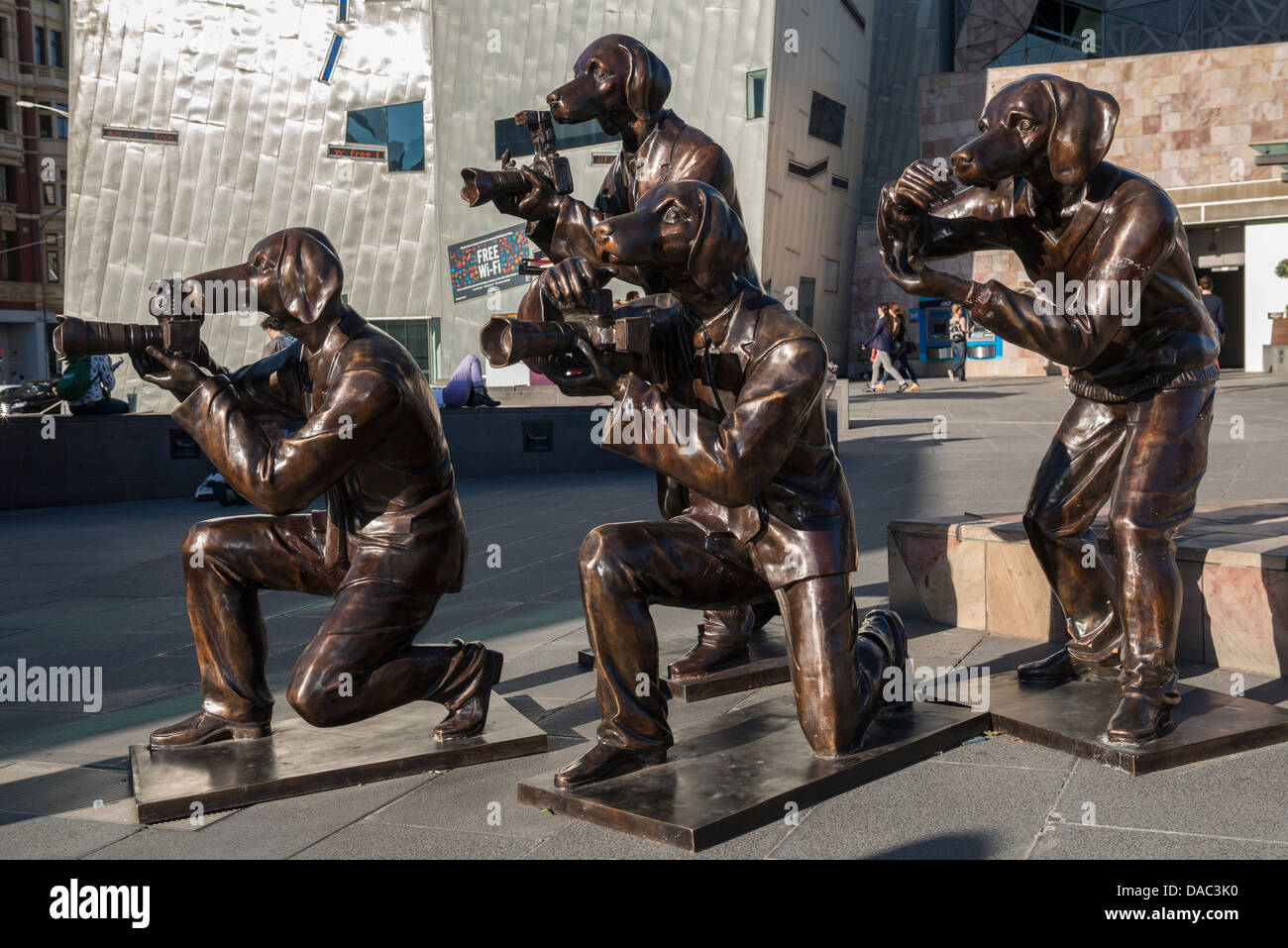 Paparazzi Dogs Sculpture in Federation Square, Melbourne, Australia ...
