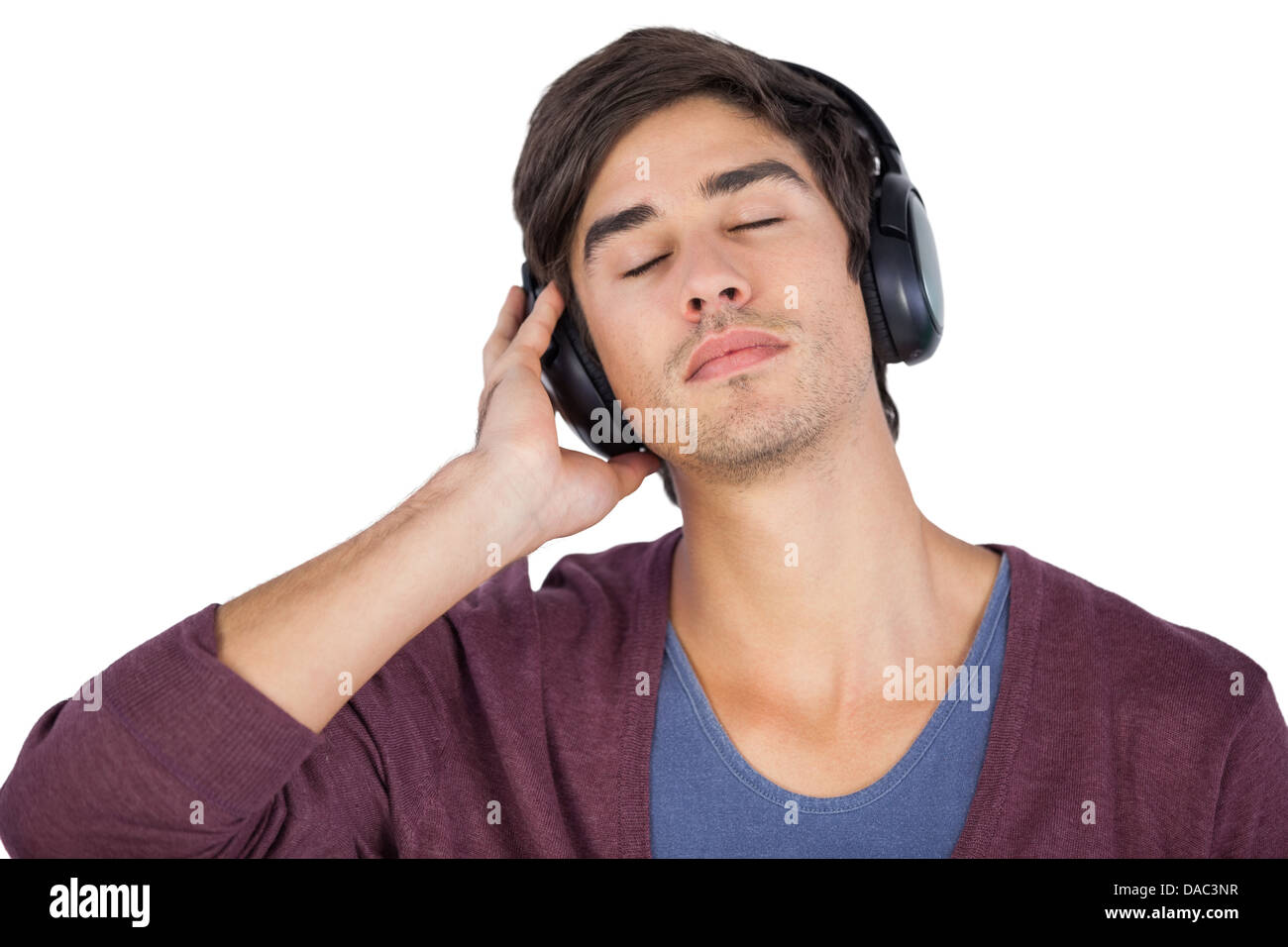 Man relaxing with music Stock Photo - Alamy