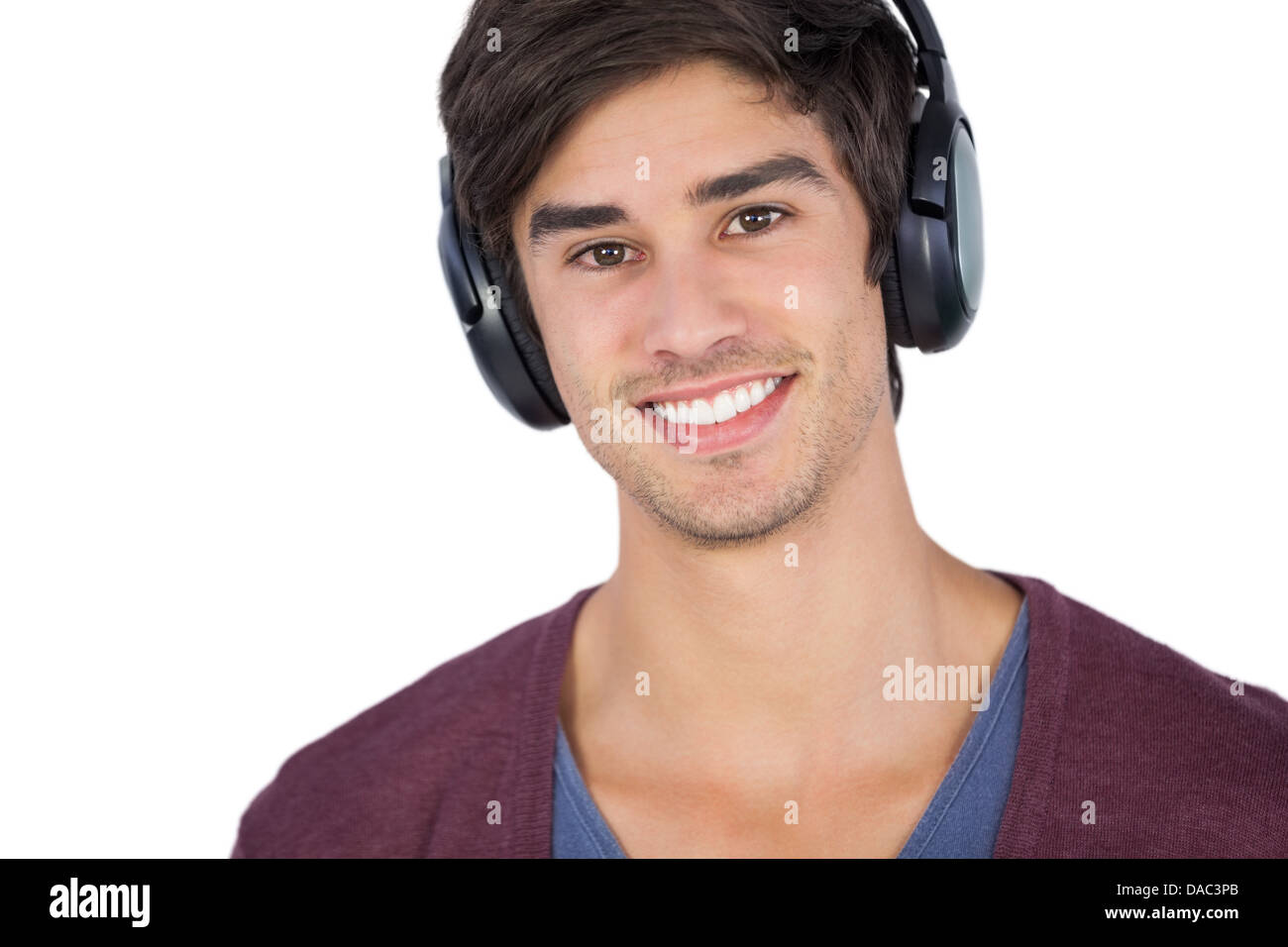 Handsome man listening music Stock Photo - Alamy