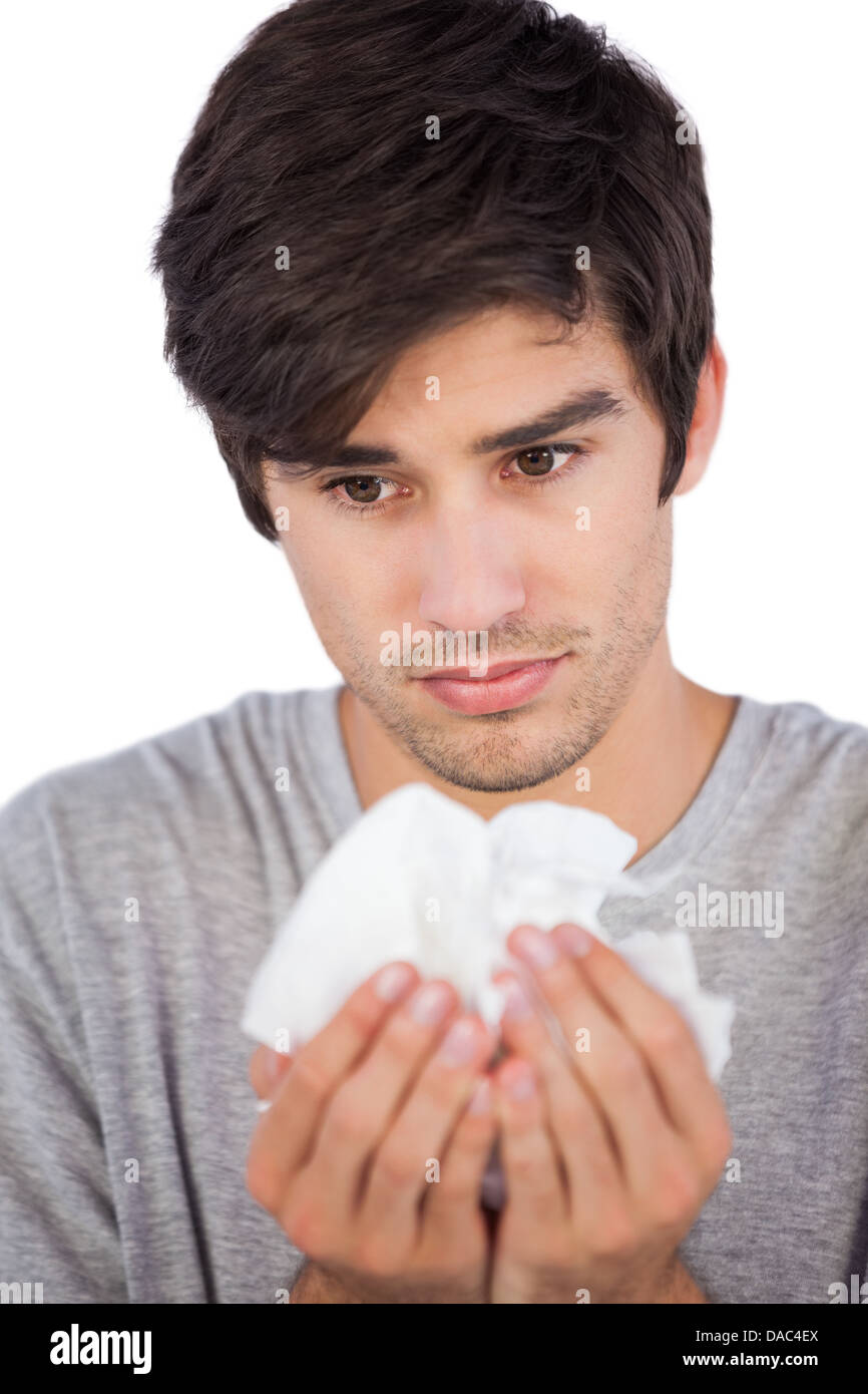 Man holding handkerchief Stock Photo - Alamy
