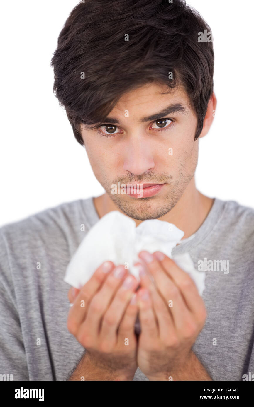 Man using handkerchief Stock Photo - Alamy