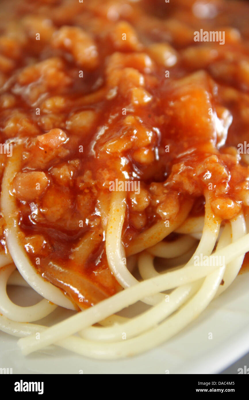 Spaghetti pork source Stock Photo - Alamy