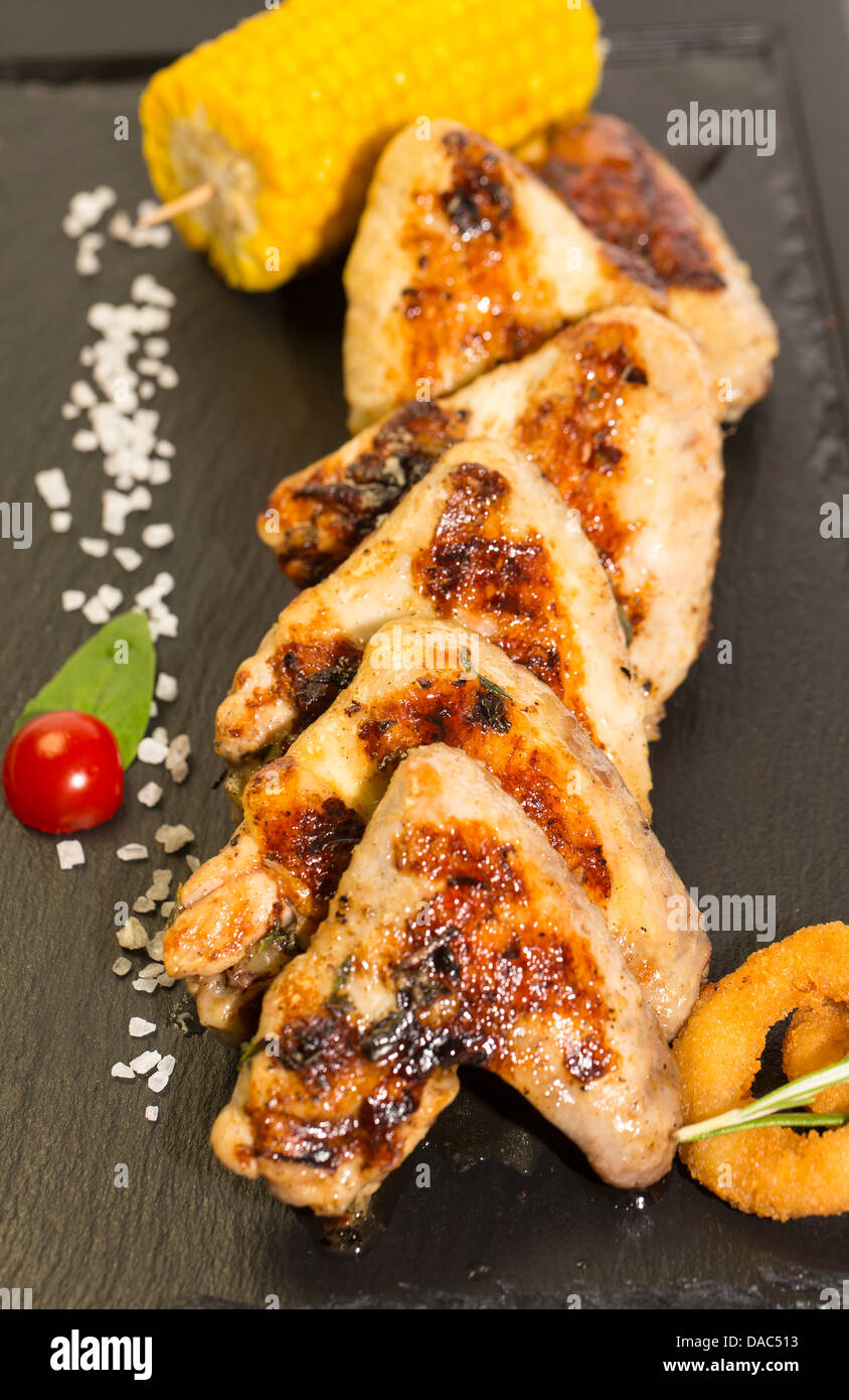 chicken wings are grilled Stock Photo - Alamy