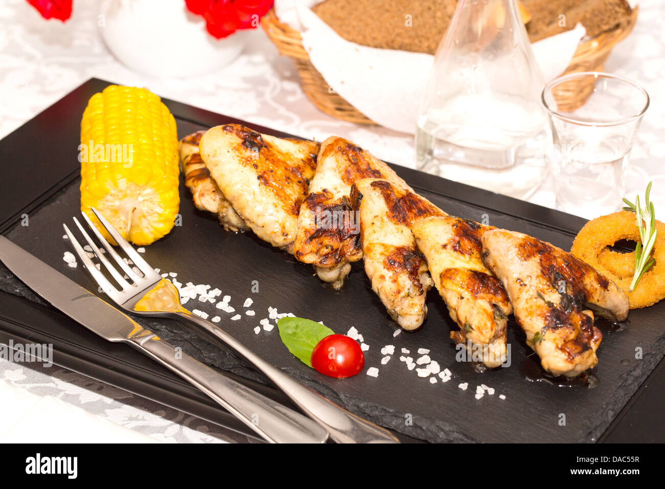 chicken wings are grilled Stock Photo - Alamy
