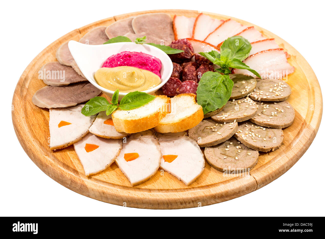 meat dish with several kinds of sausages Stock Photo - Alamy