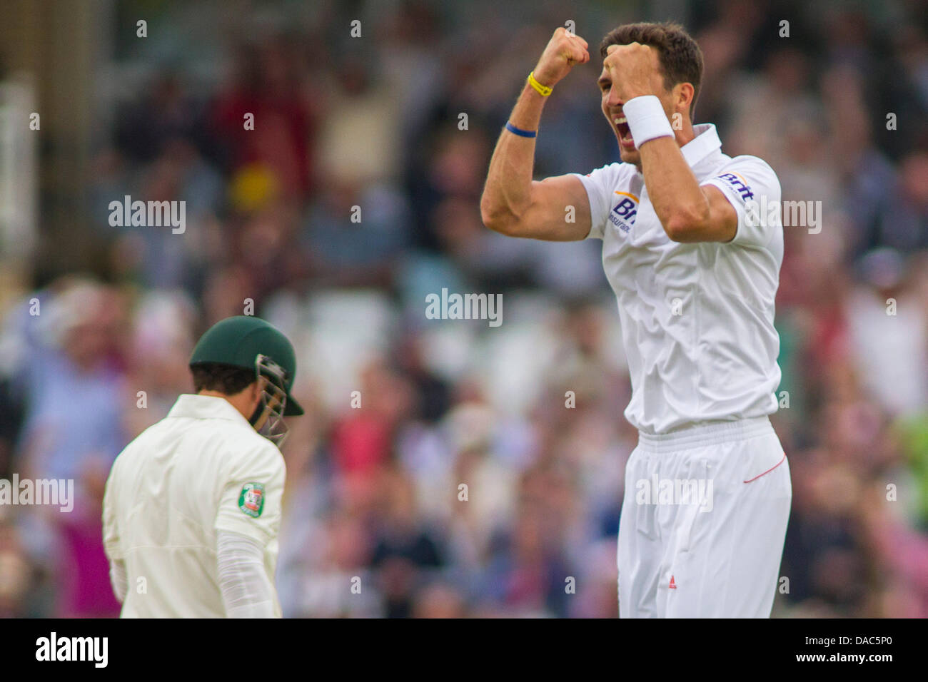 Nottingham, UK. 10th July, 2013. England's Steven Finn celebrates ...