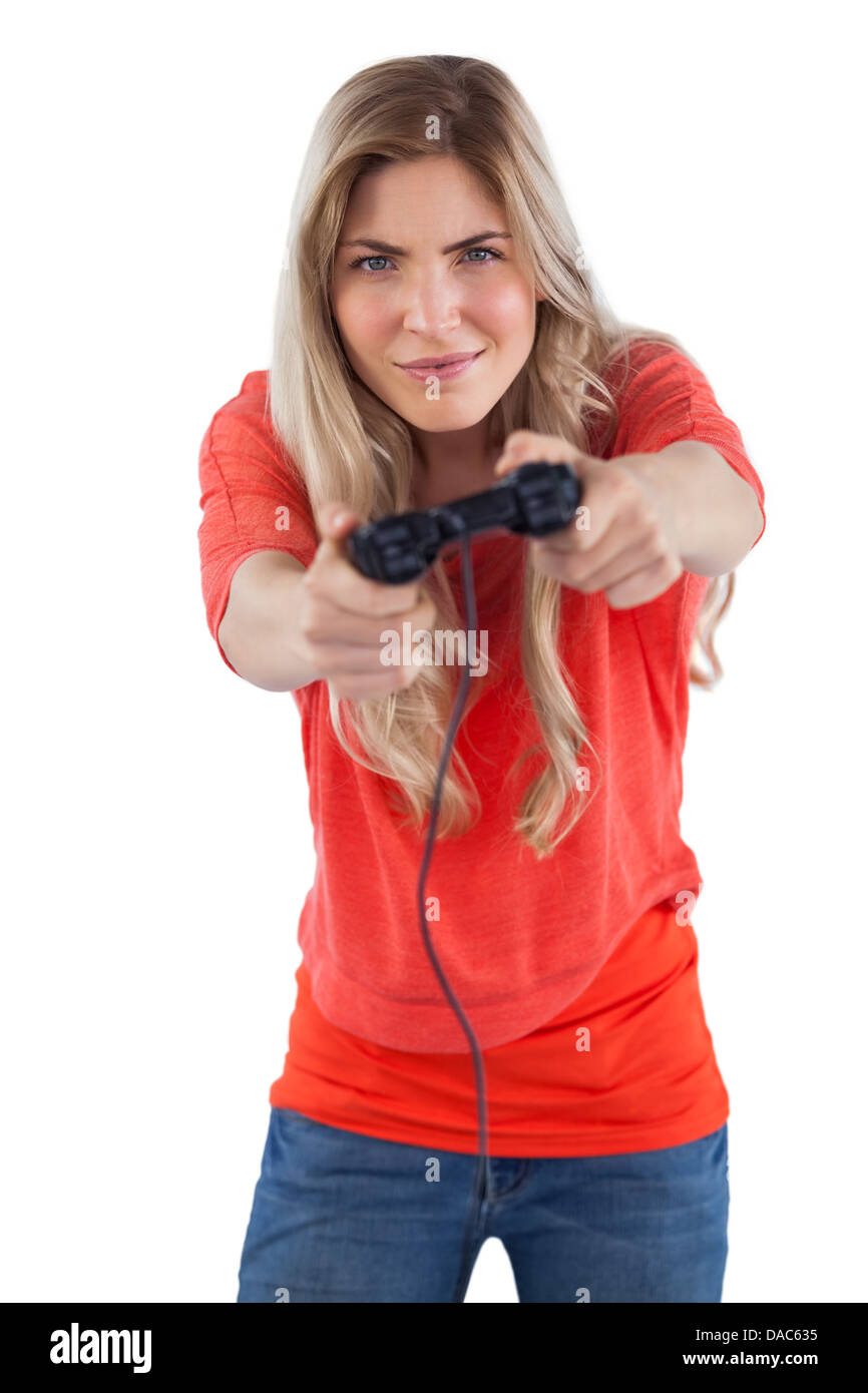 Pretty woman playing long hi-res stock photography and images - Alamy