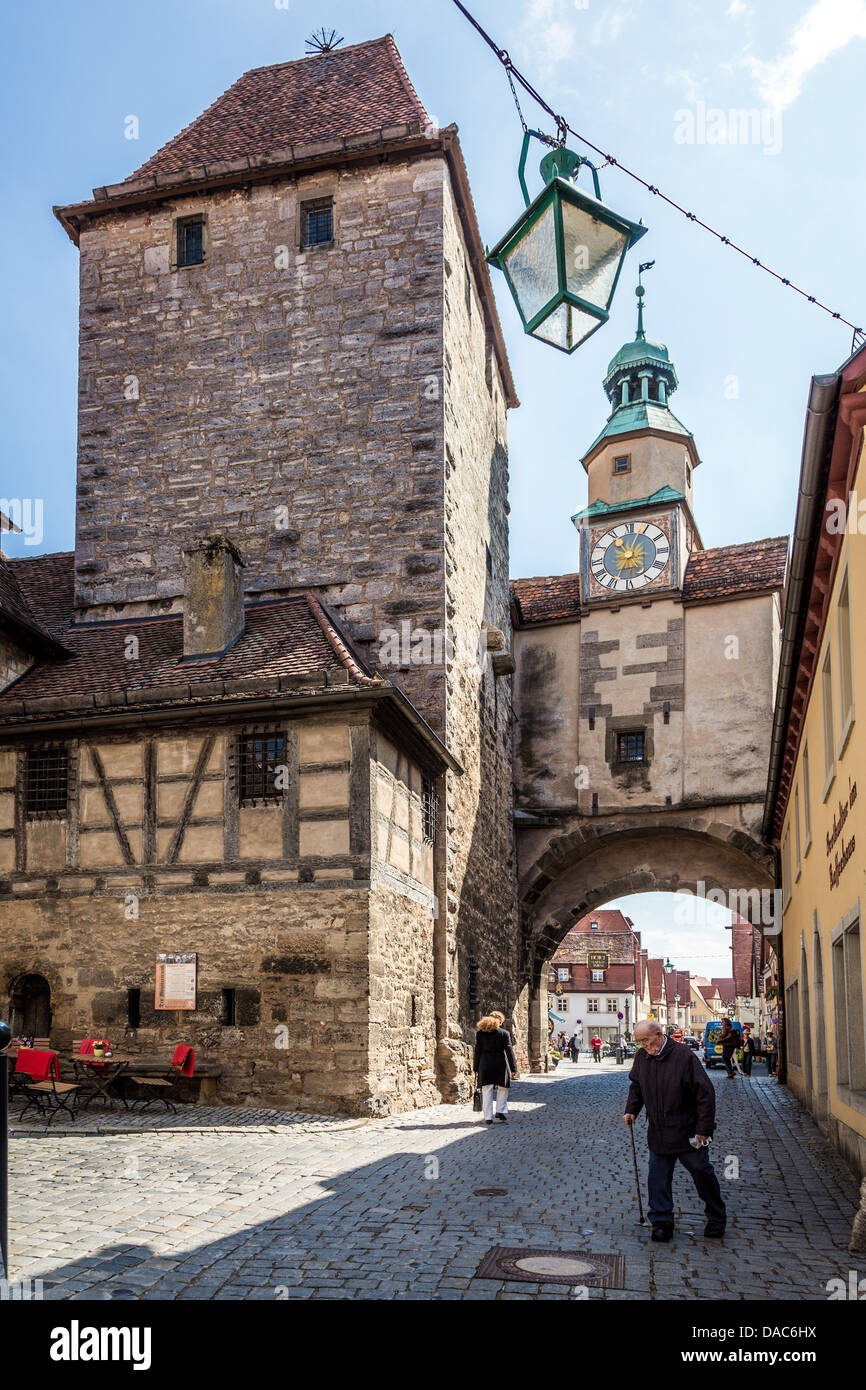 Old Town gateway and tower, Rothenburg ob der Tauber, Germany, Europe ...