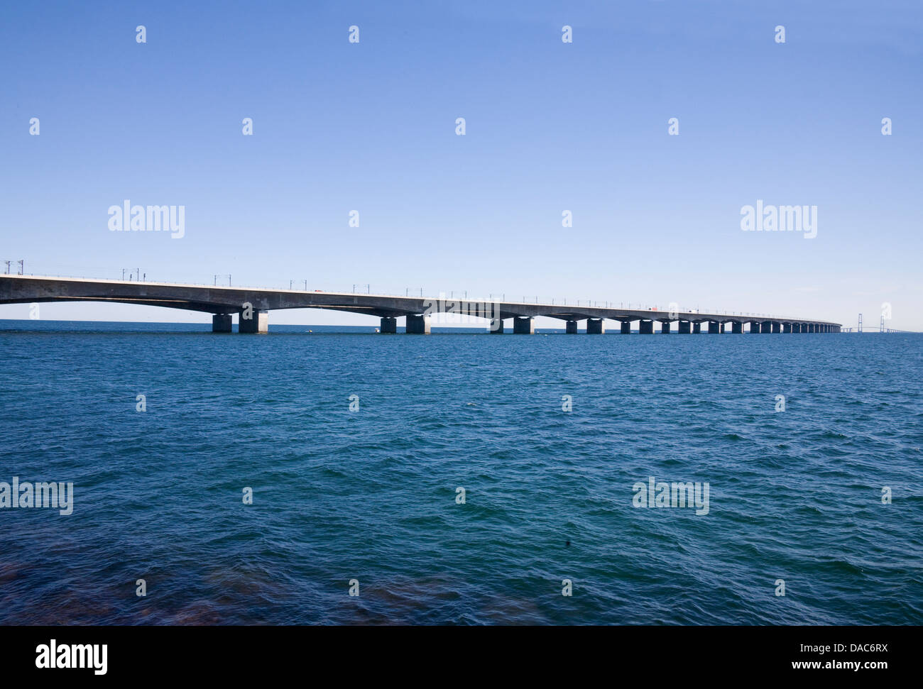 Denmark EU 18 km long bridge Storebælt Bro Great Belt Bridge links the ...