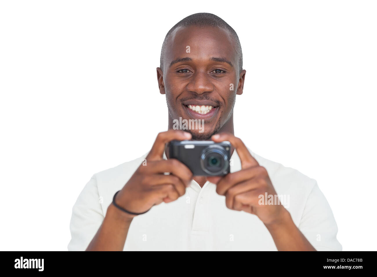 Happy man taking picture Stock Photo - Alamy
