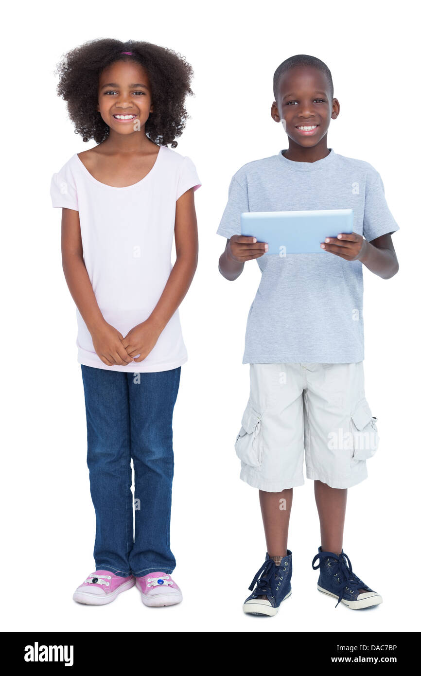 Girl with tablet Cut Out Stock Images & Pictures - Alamy