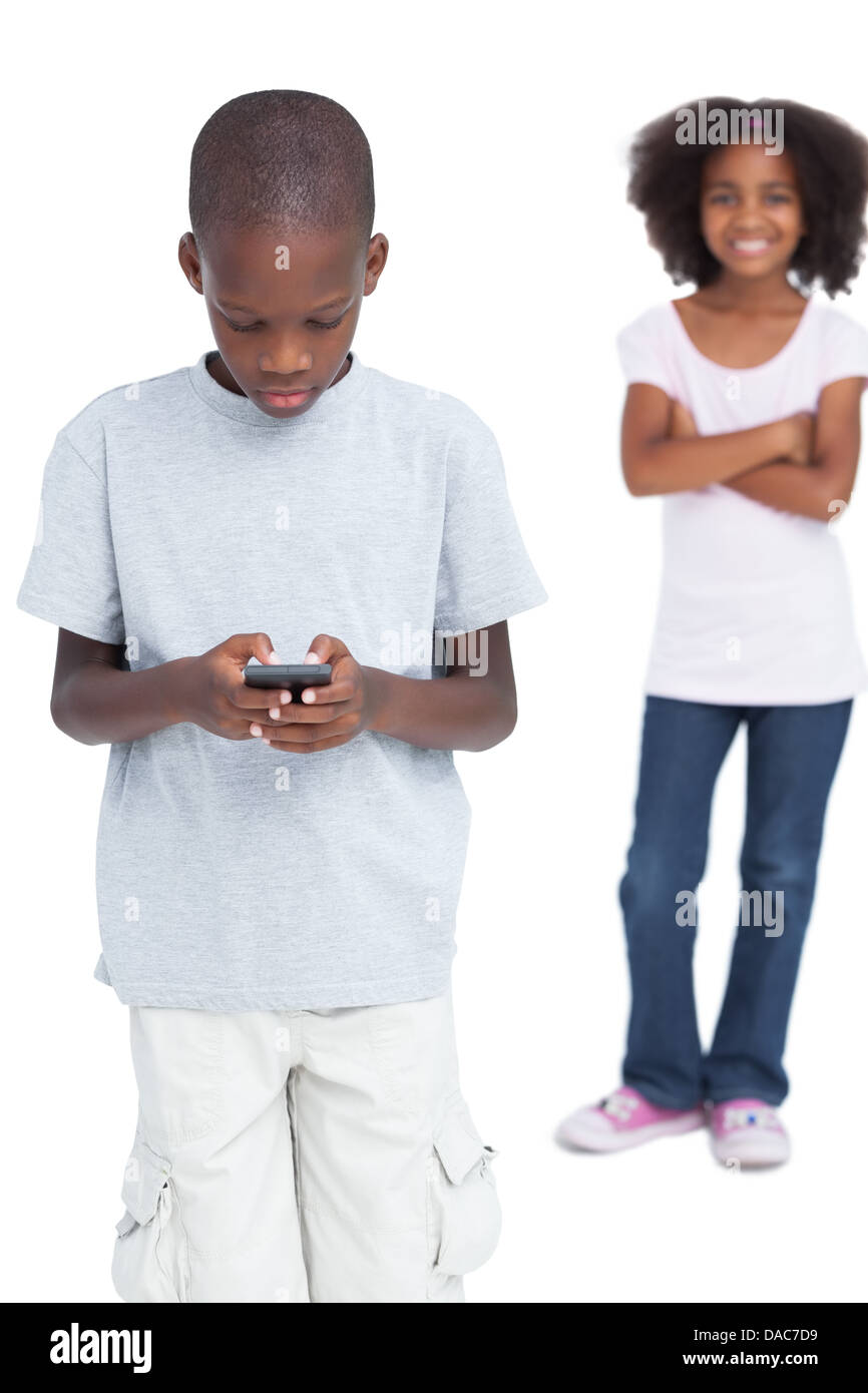 Little boy using mobile phone Stock Photo - Alamy
