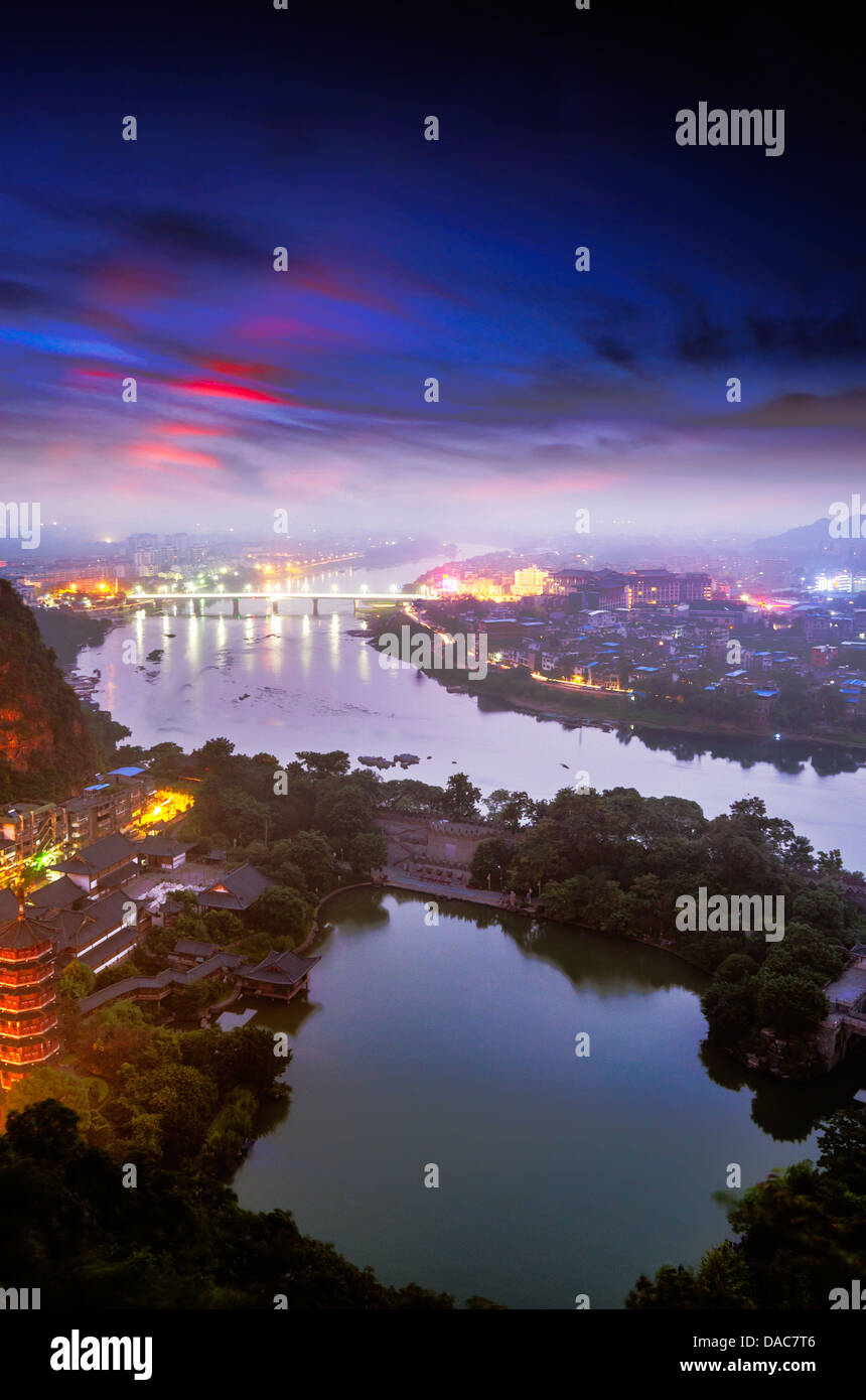 Sunset in the countryside landscape in guilin,china Stock Photo - Alamy