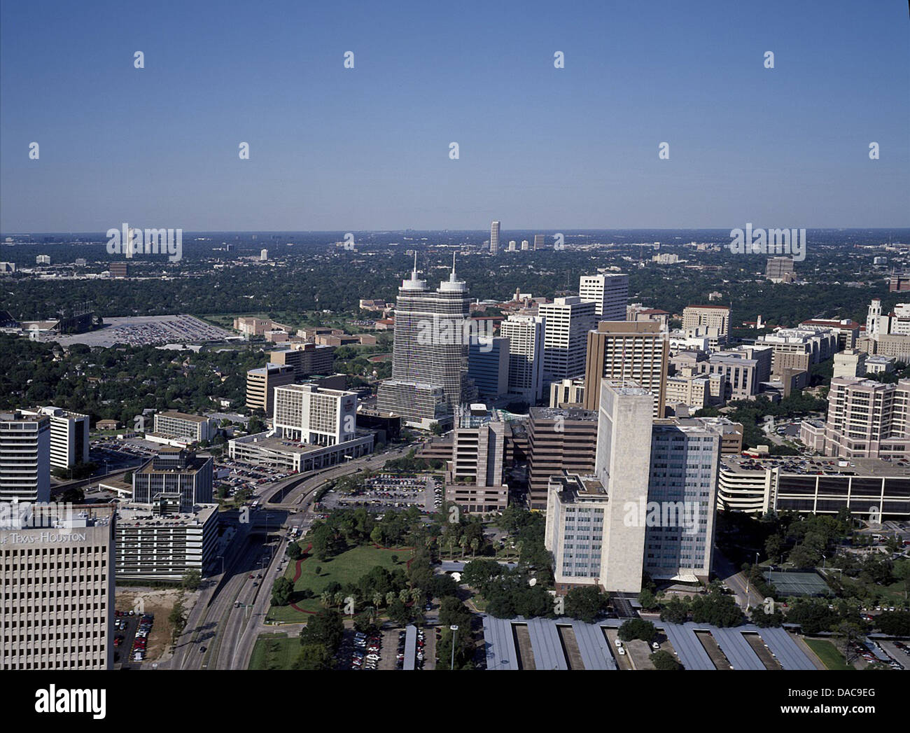 Houston, Texas, features a sprawling urban skyline with modern ...