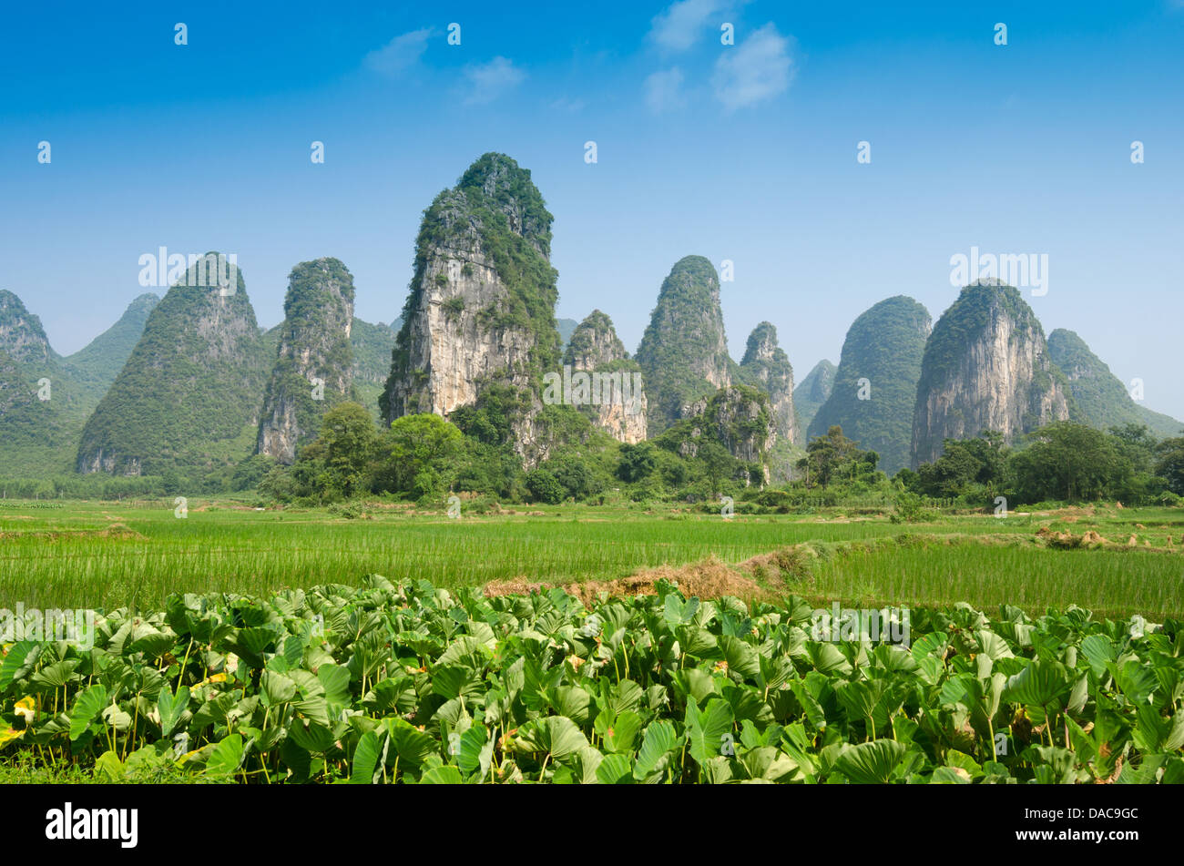 Sunset in the countryside landscape in guilin,china Stock Photo - Alamy