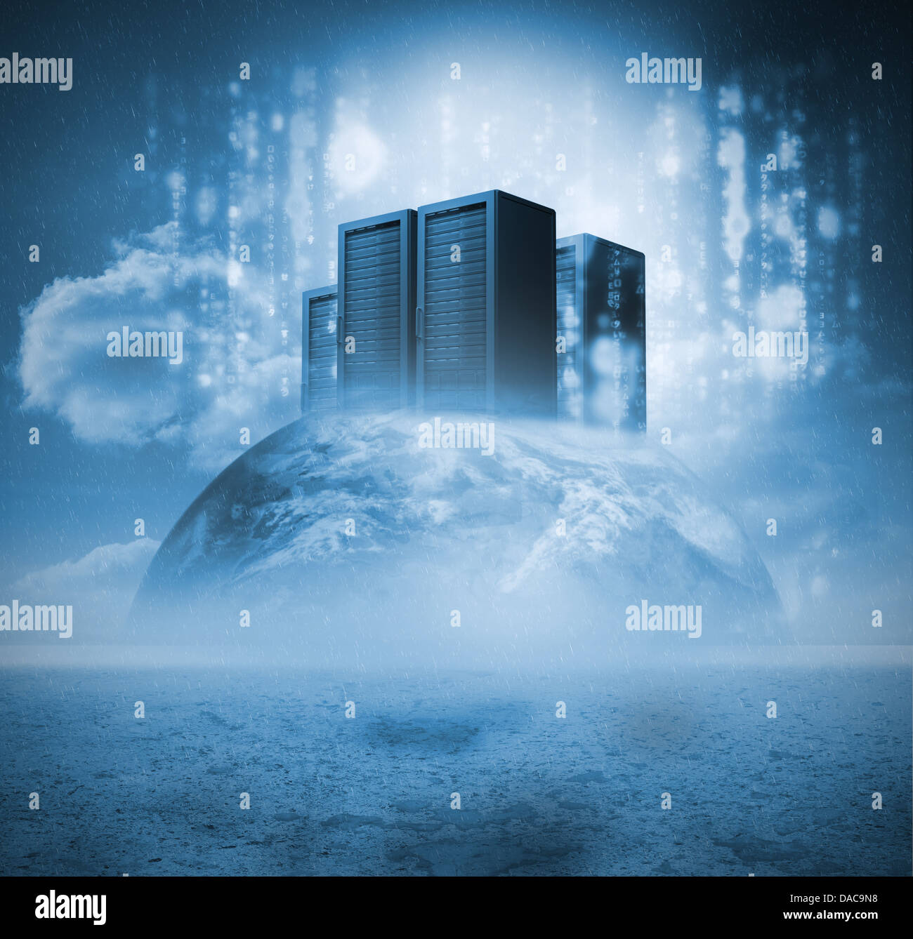 Servers on earth Stock Photo - Alamy