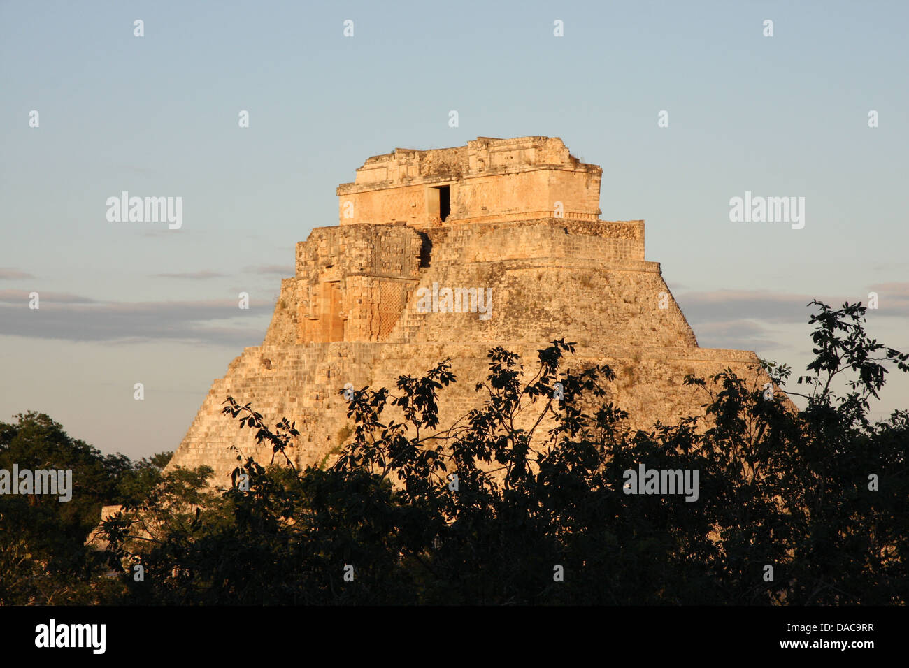 Pyramid at Sunset, Uxmal, Yucatan Peninsular, Mexico Stock Photo - Alamy