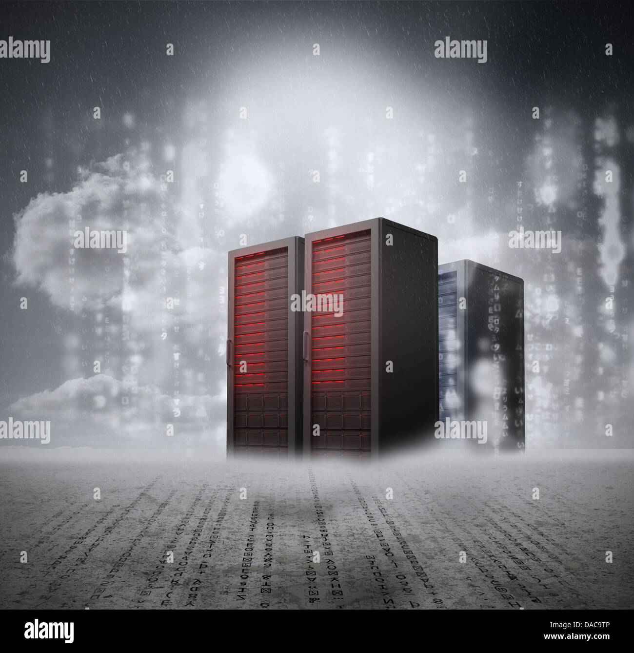 Red servers with grey background Stock Photo - Alamy