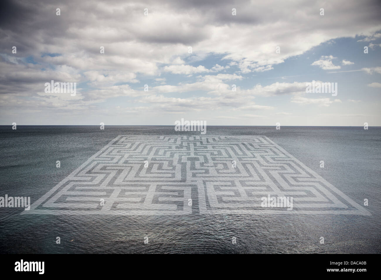 Landscape with maze Stock Photo - Alamy