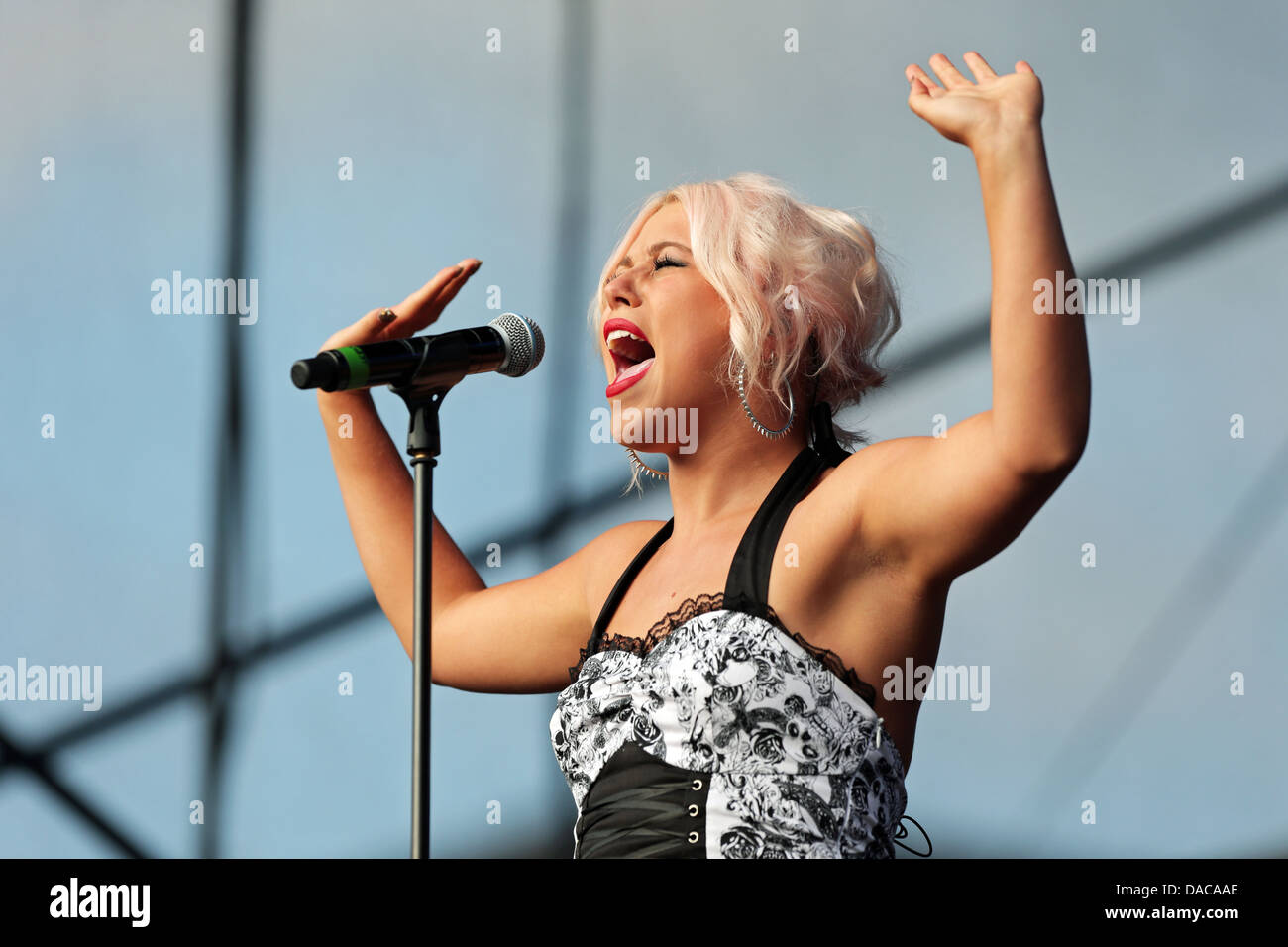 Middlesbrough singer Amelia Lily performing live in the town's Centre ...