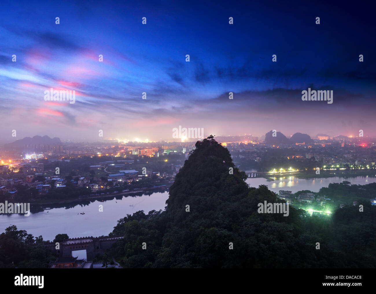 Sunset in the countryside landscape in guilin,china Stock Photo - Alamy