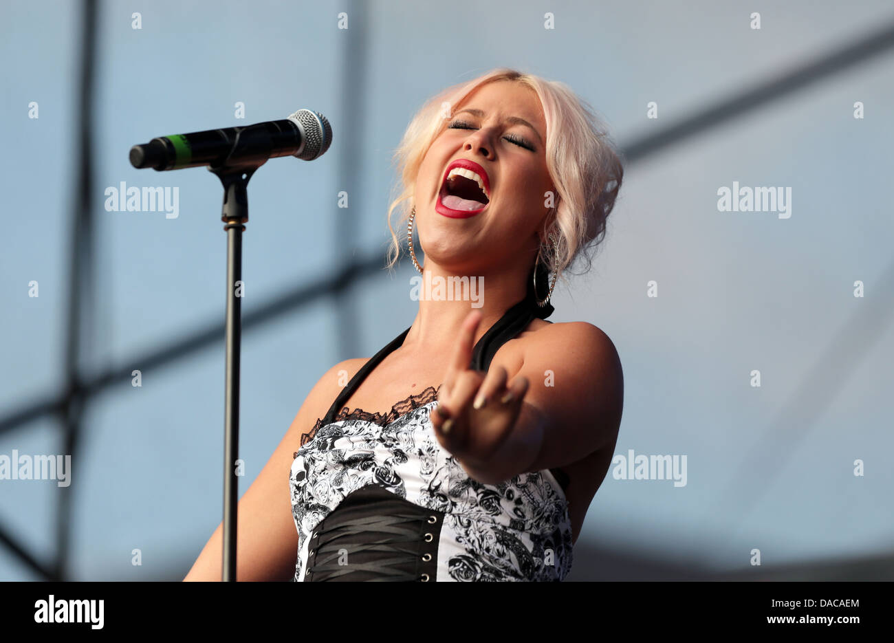 Middlesbrough singer Amelia Lily performing live in the town's Centre ...