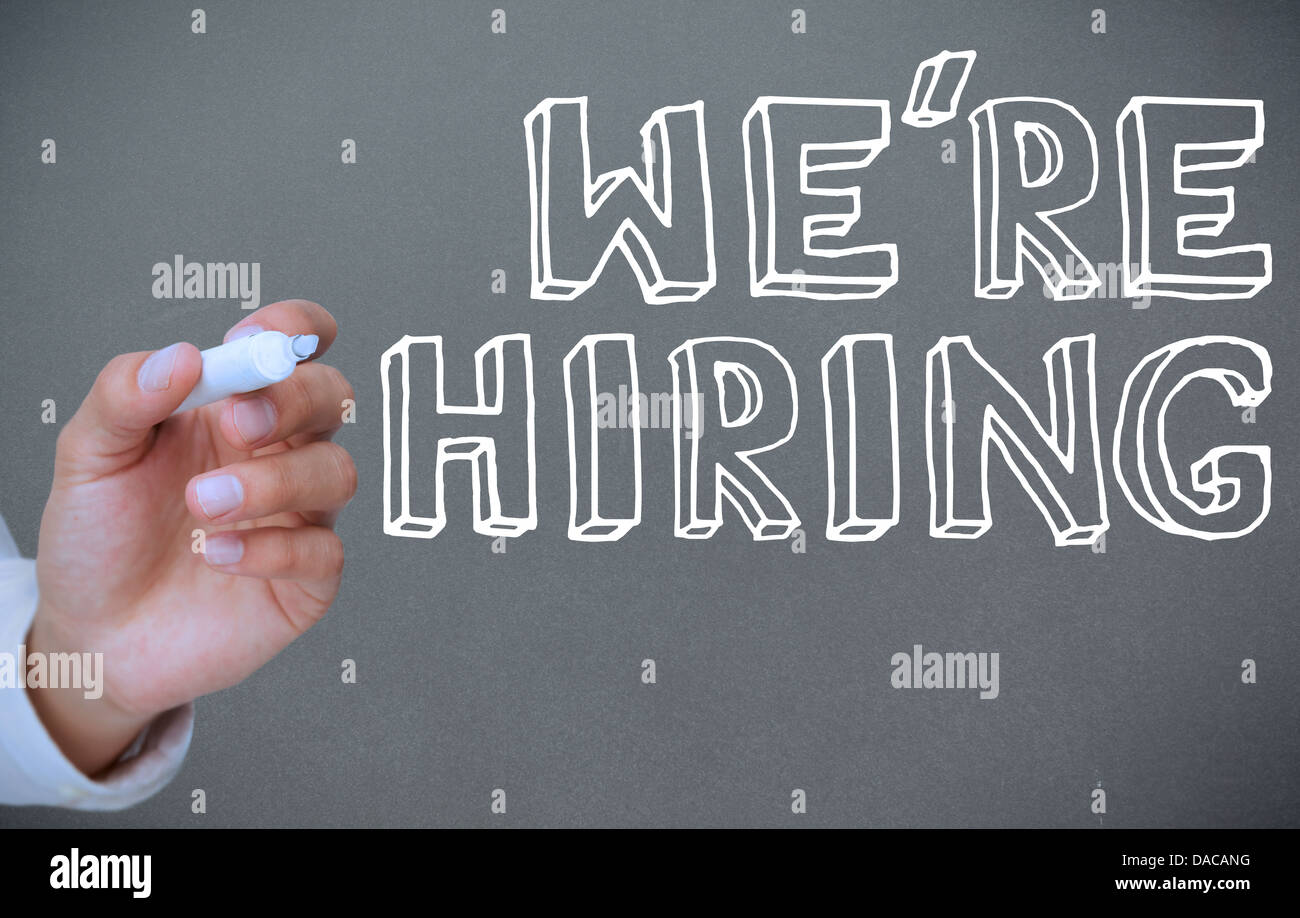 Hand writing were hiring Stock Photo - Alamy