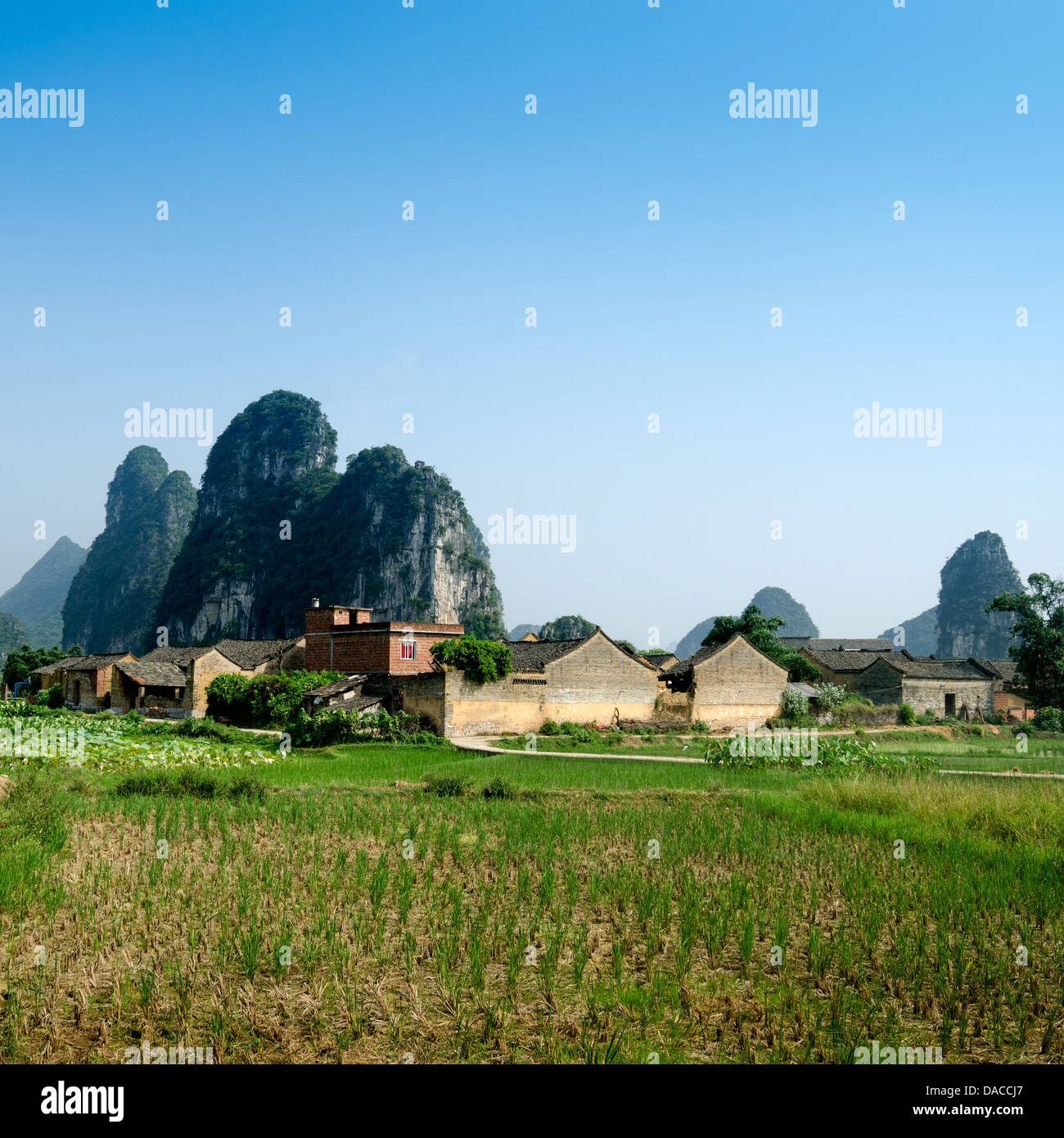 Sunset in the countryside landscape in guilin,china Stock Photo - Alamy