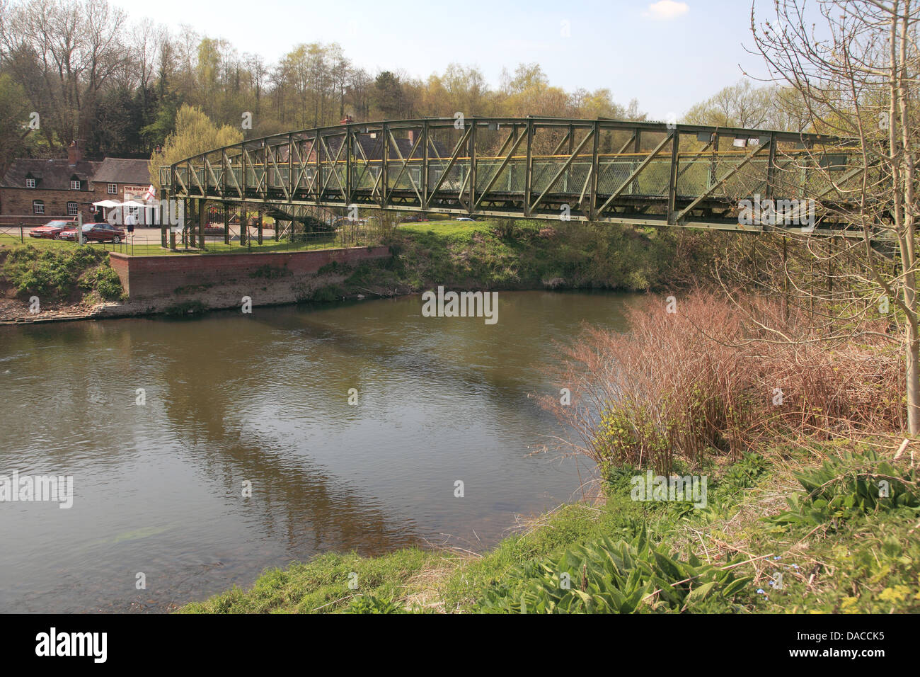 The Coalport and Jackfield war memorial footbridge built in 1922 across ...