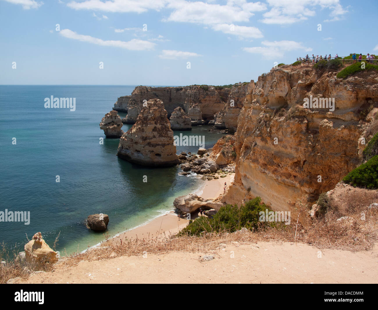 Sandy beach and sea cliffs in the Algarve, Portugal Stock Photo - Alamy