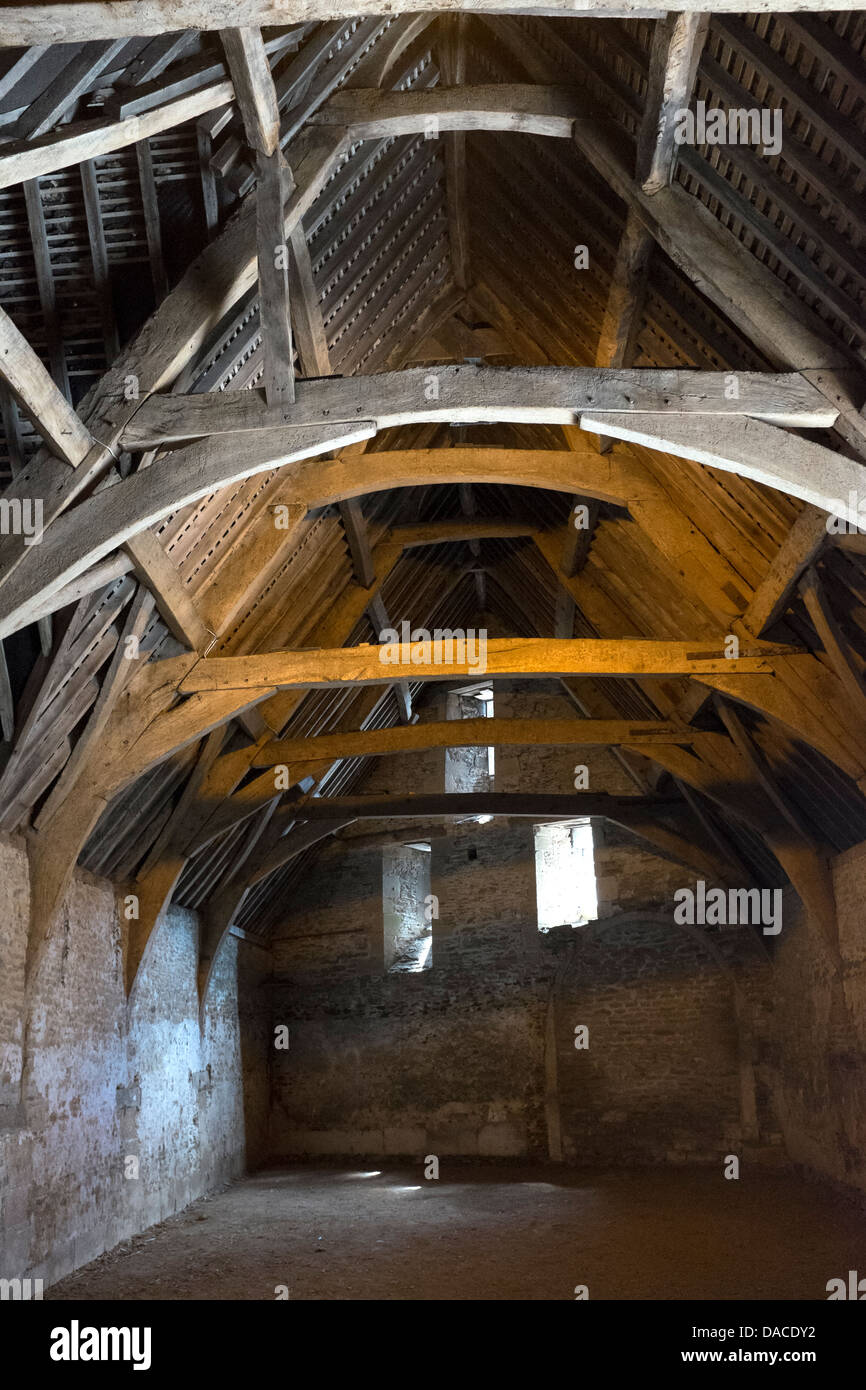 The Old Tithe Barn at Lacock Stock Photo - Alamy