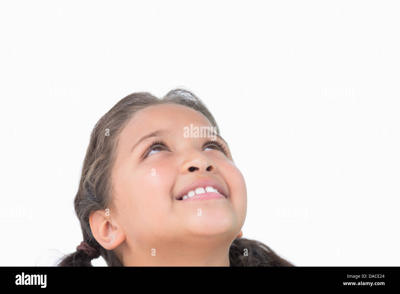 Little Girl Smiling Looking Up