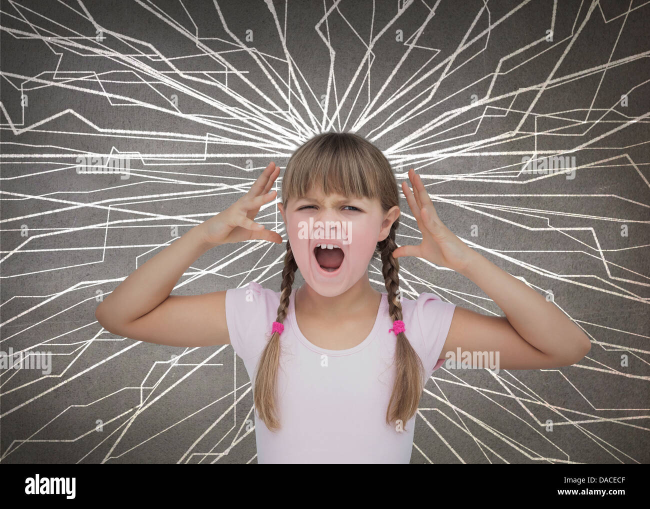 Cute child screaming Stock Photo - Alamy