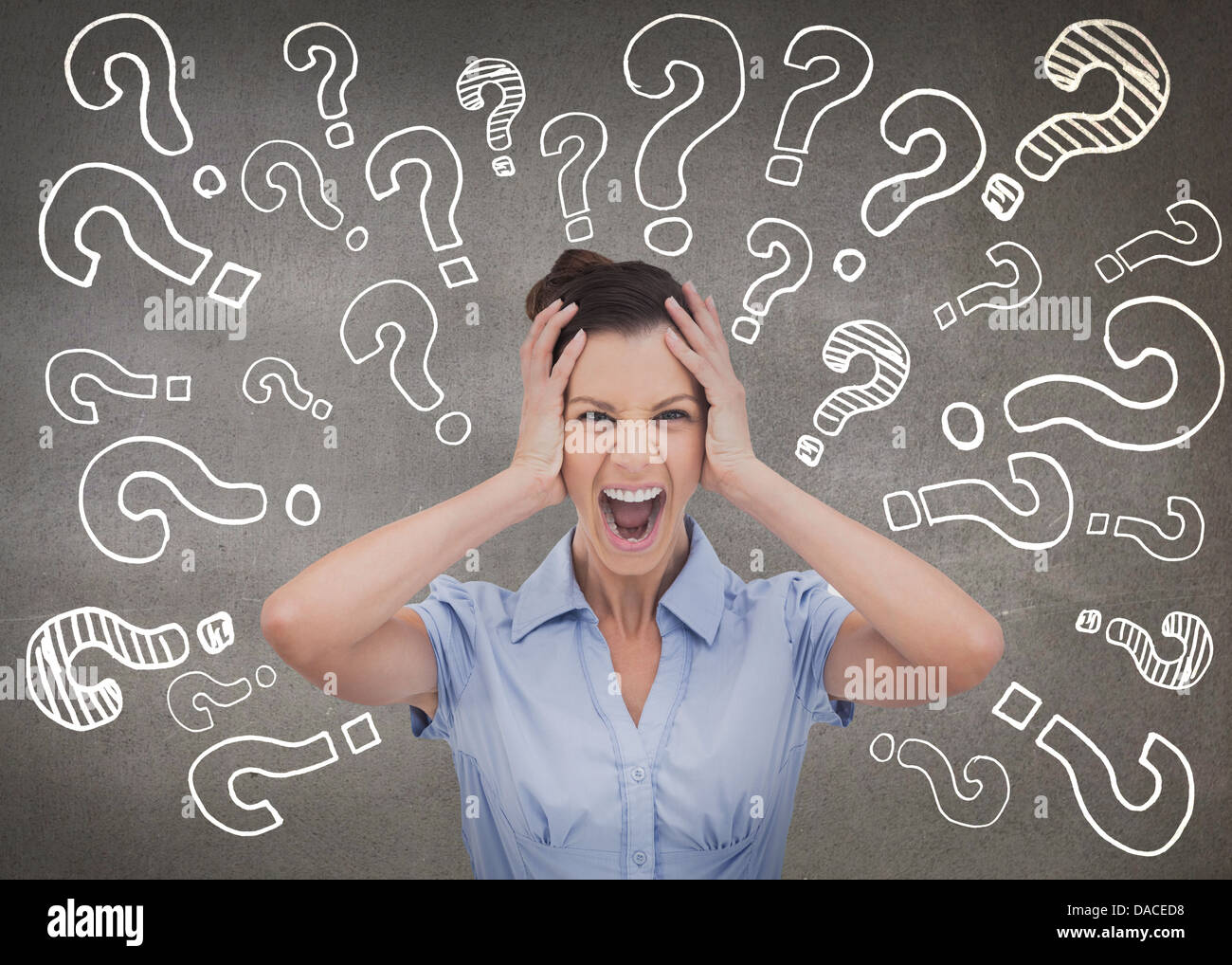 Angry caucasian woman screaming camera hi-res stock photography and ...