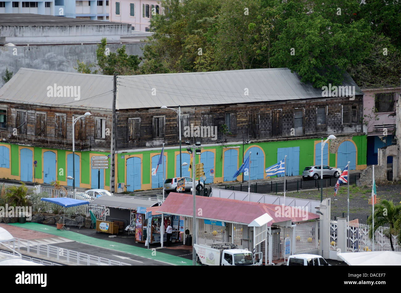 Colorful building in Basseterre, Guadeloupe Stock Photo - Alamy