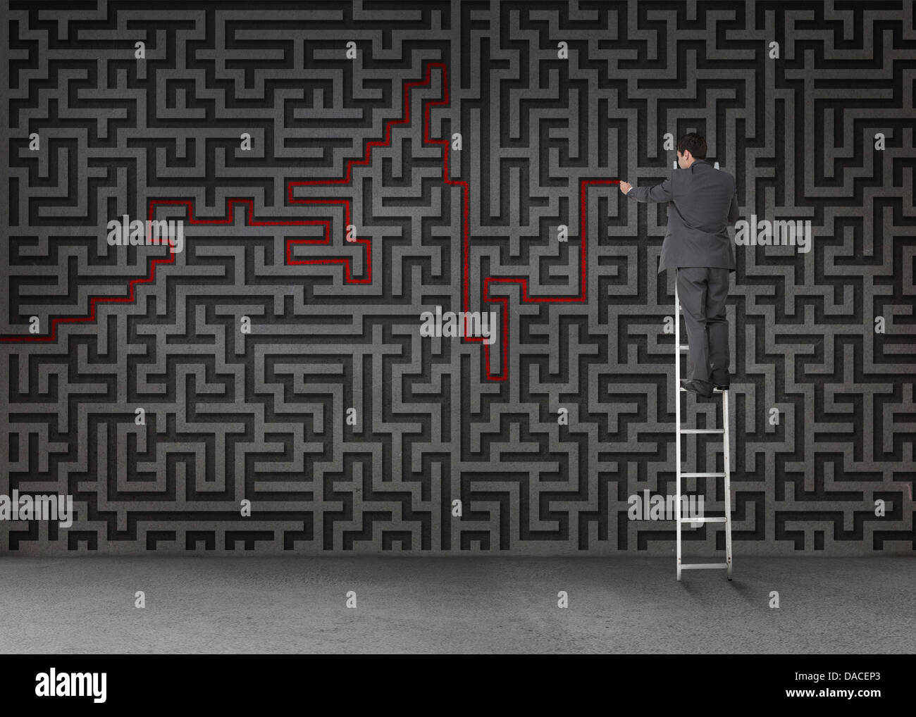 Red wall ladder hi-res stock photography and images - Alamy