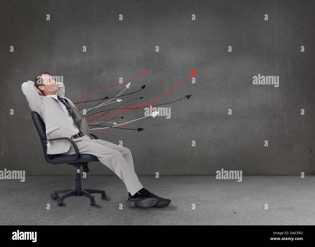 Businessman relaxing on chair hi-res stock photography and images - Alamy