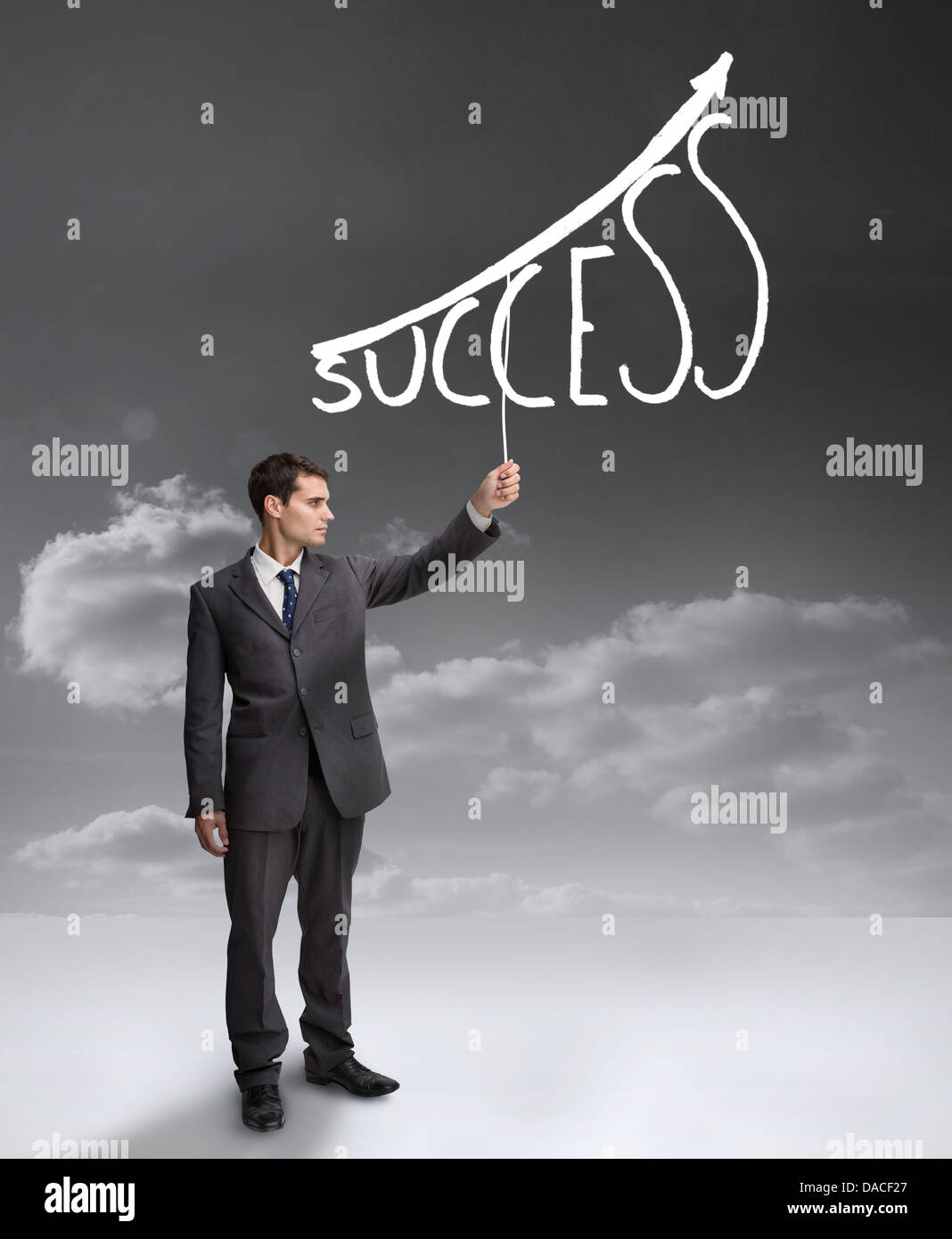 Businessman holding growing chart hi-res stock photography and images ...