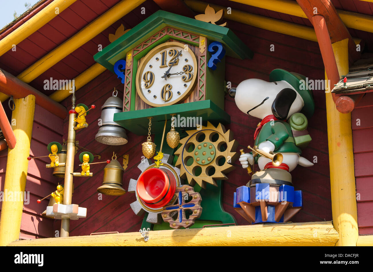 Snoopy dog clock at Knott's Berry Farm, Buena Park, California Stock ...