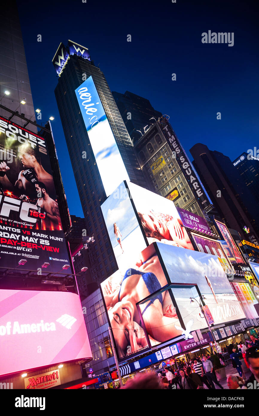 Times Square at night, Manhattan, New York City, USA Stock Photo - Alamy