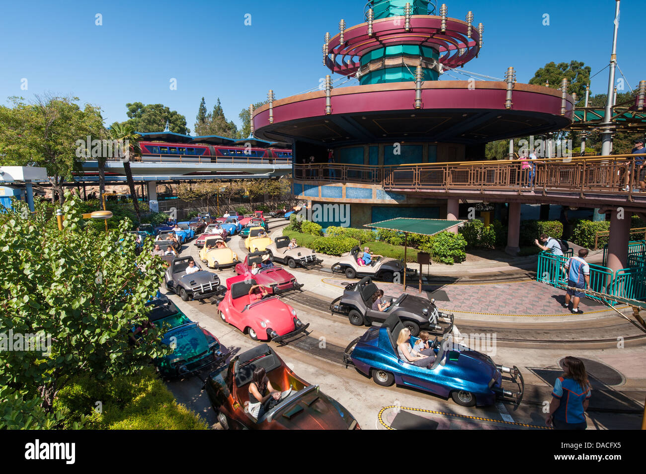Tomorrow land Speedway car racing ride Disneyland, Anaheim, California ...