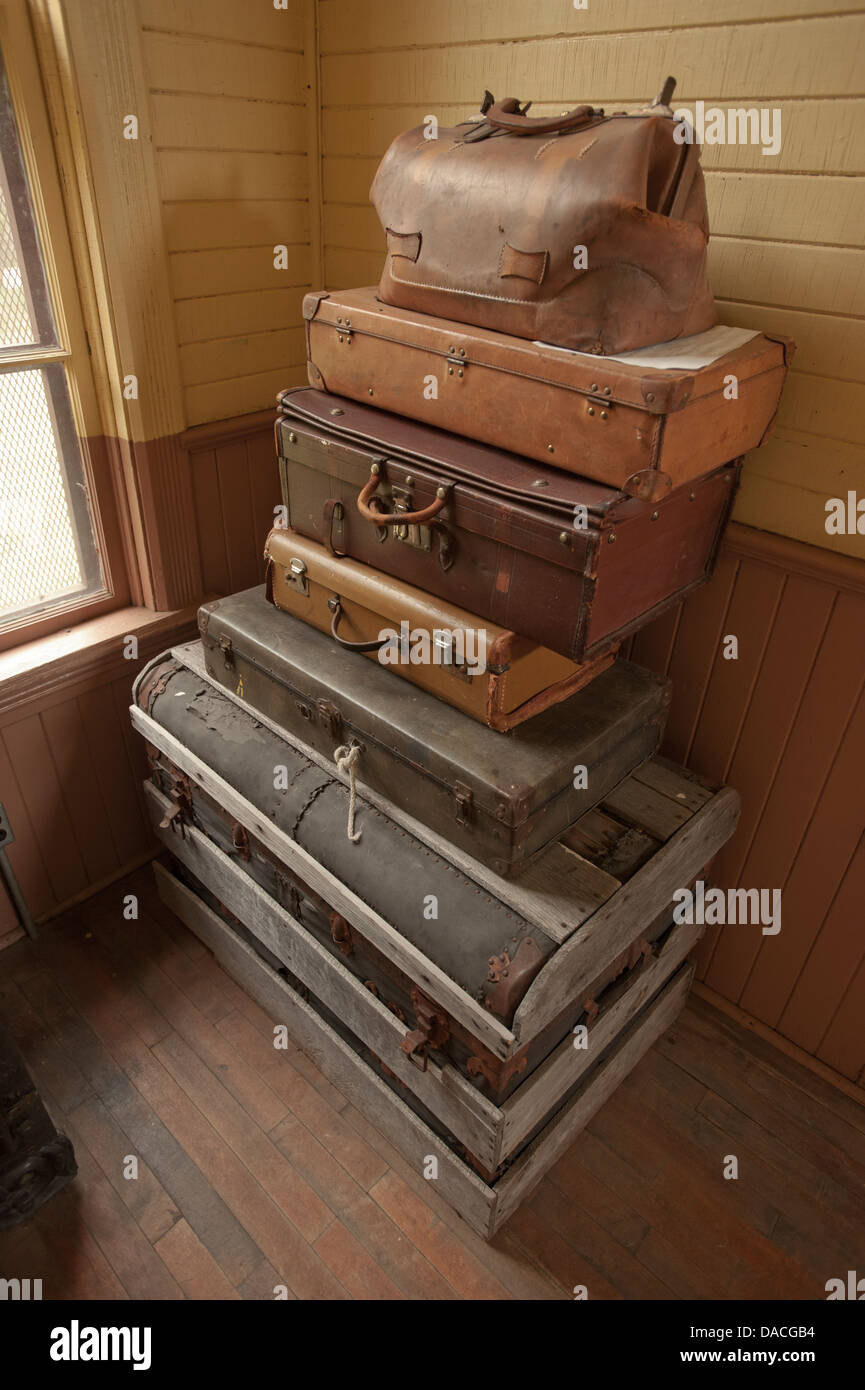 A stack of old luggage at the Minnesota Pioneer Park in Annandale ...