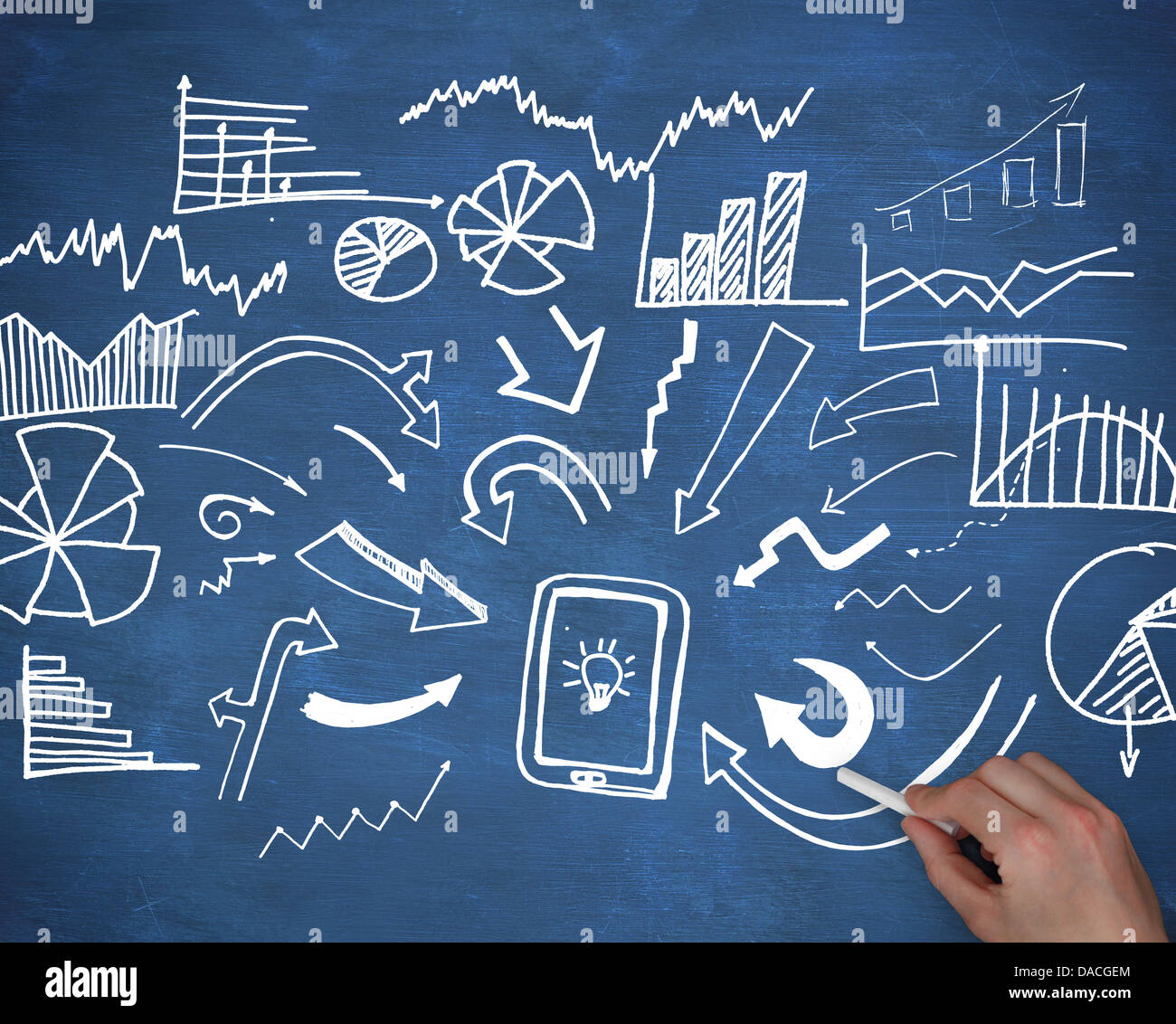 Hand drawing charts and arrows Stock Photo - Alamy