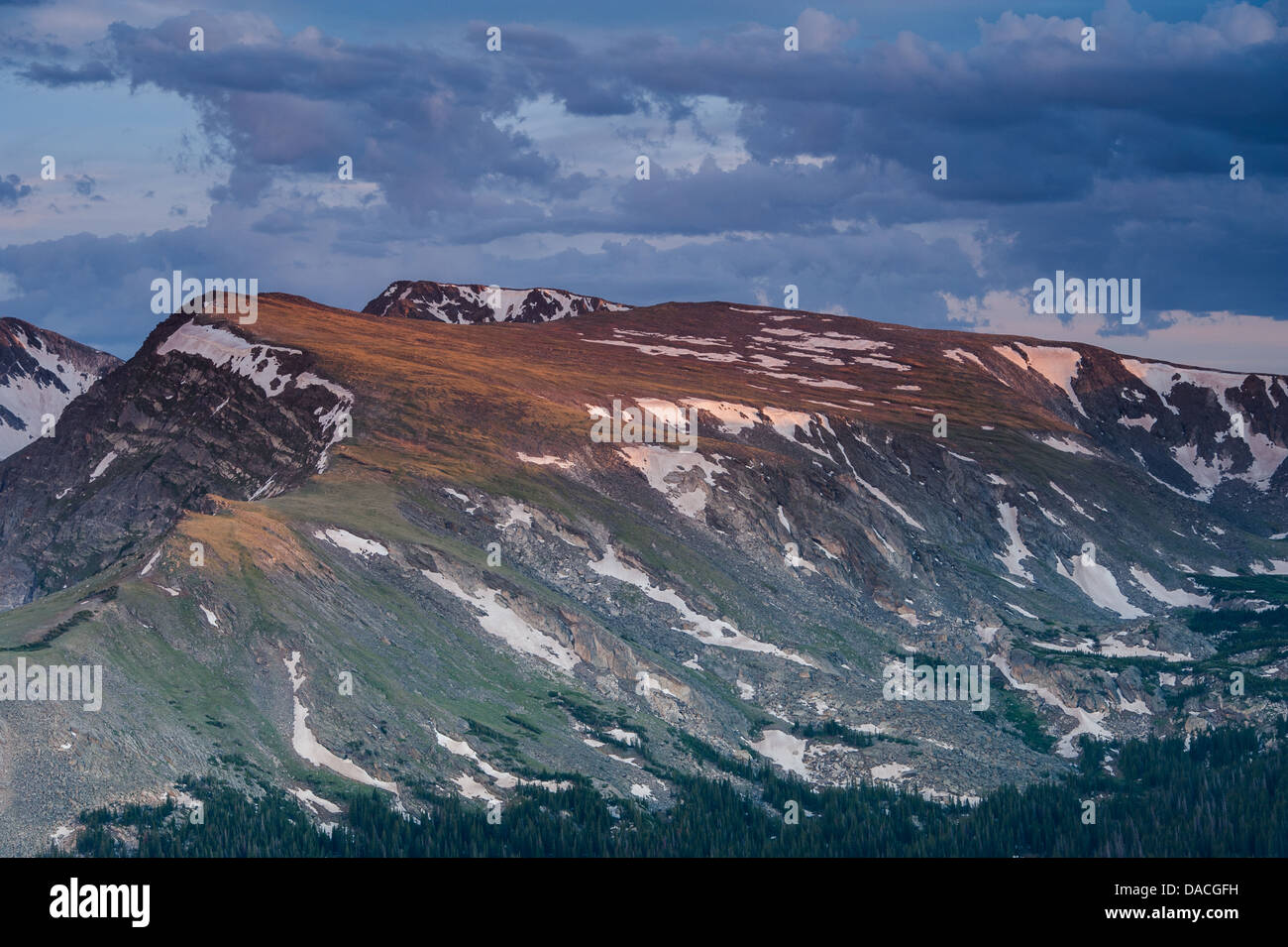 Photograph of Alpenglow on the Gore Range Mountains. Rocky Mountain ...