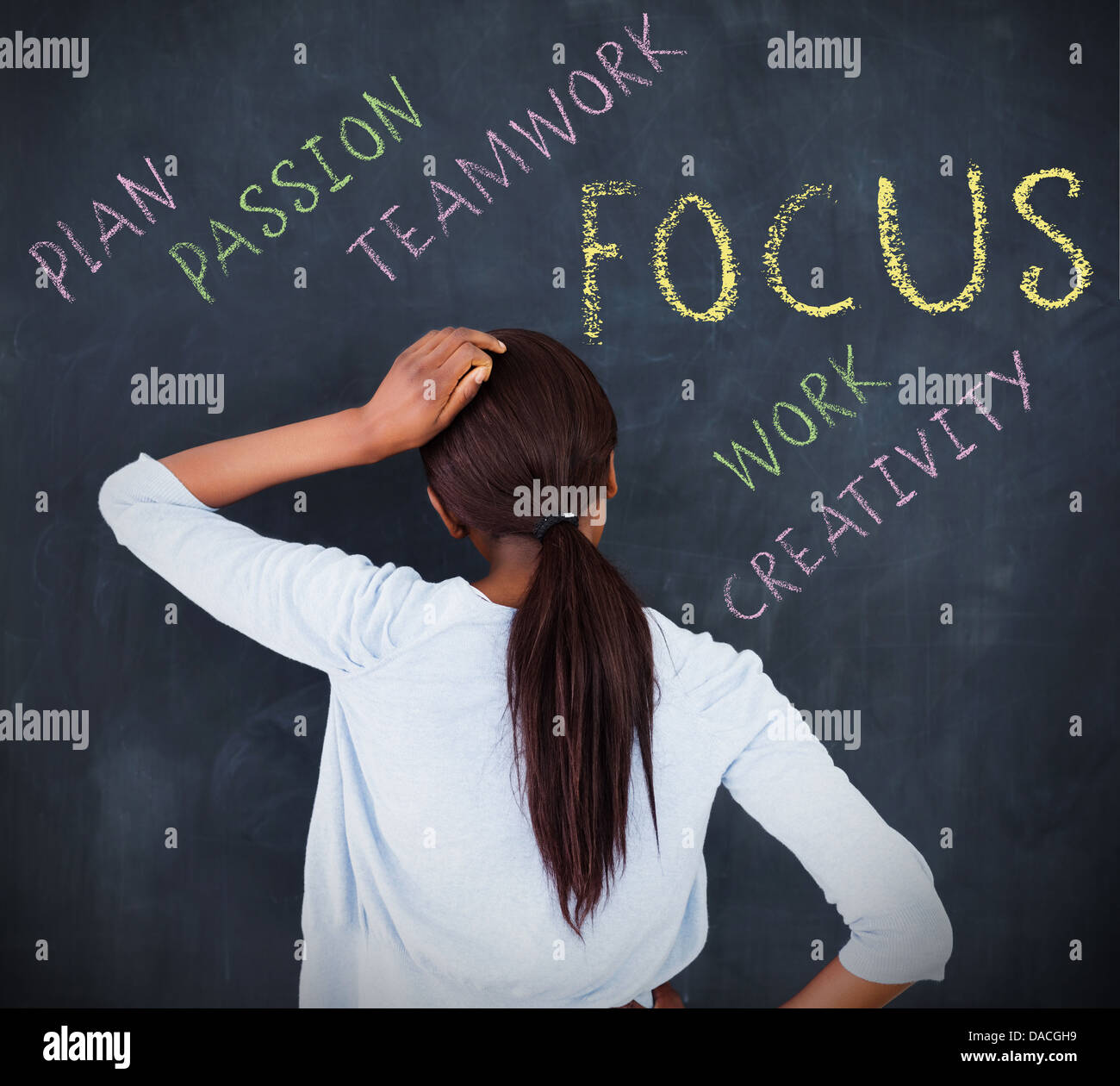 Woman having a brainstorm Stock Photo - Alamy