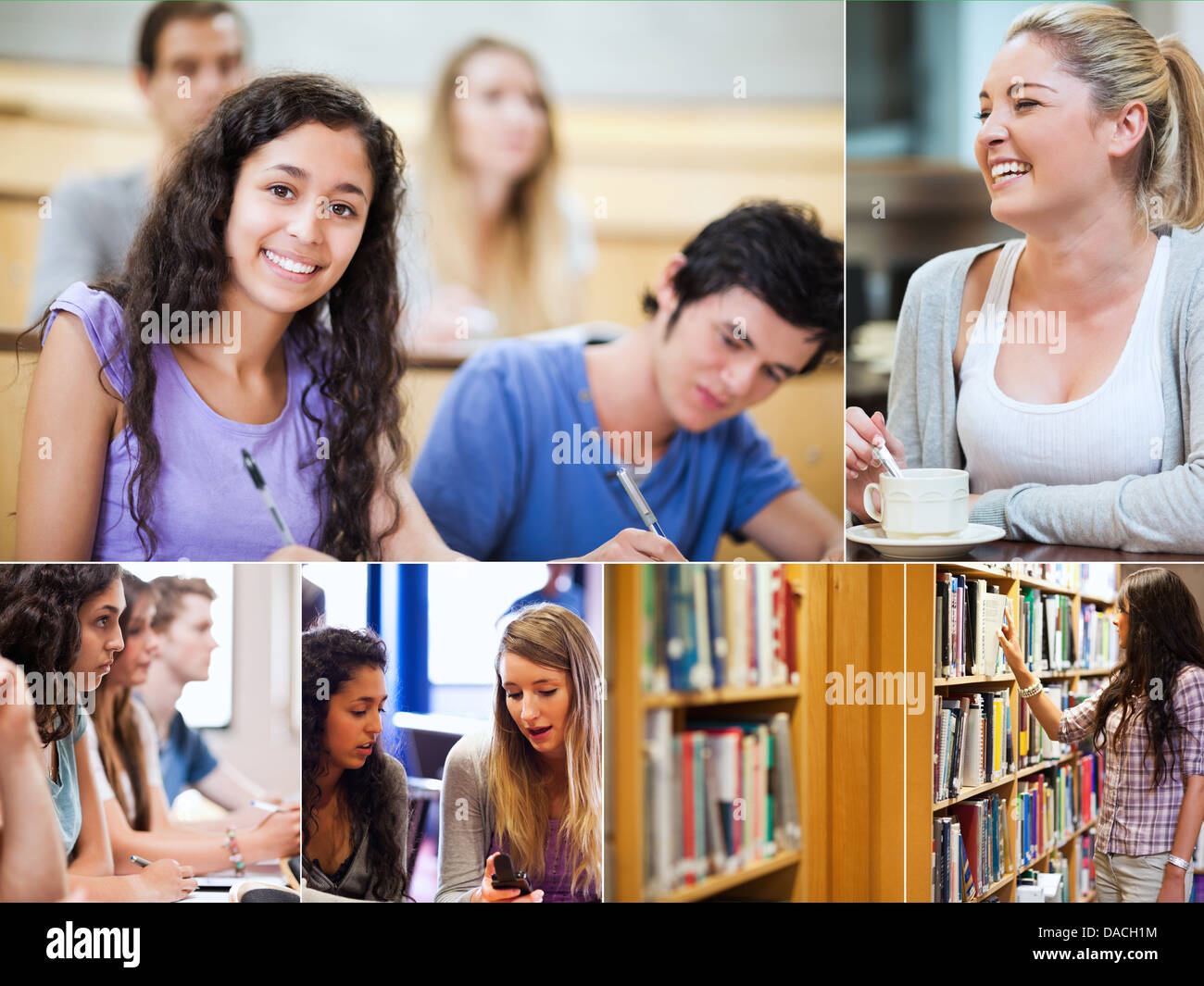 Students writing collage hi-res stock photography and images - Alamy