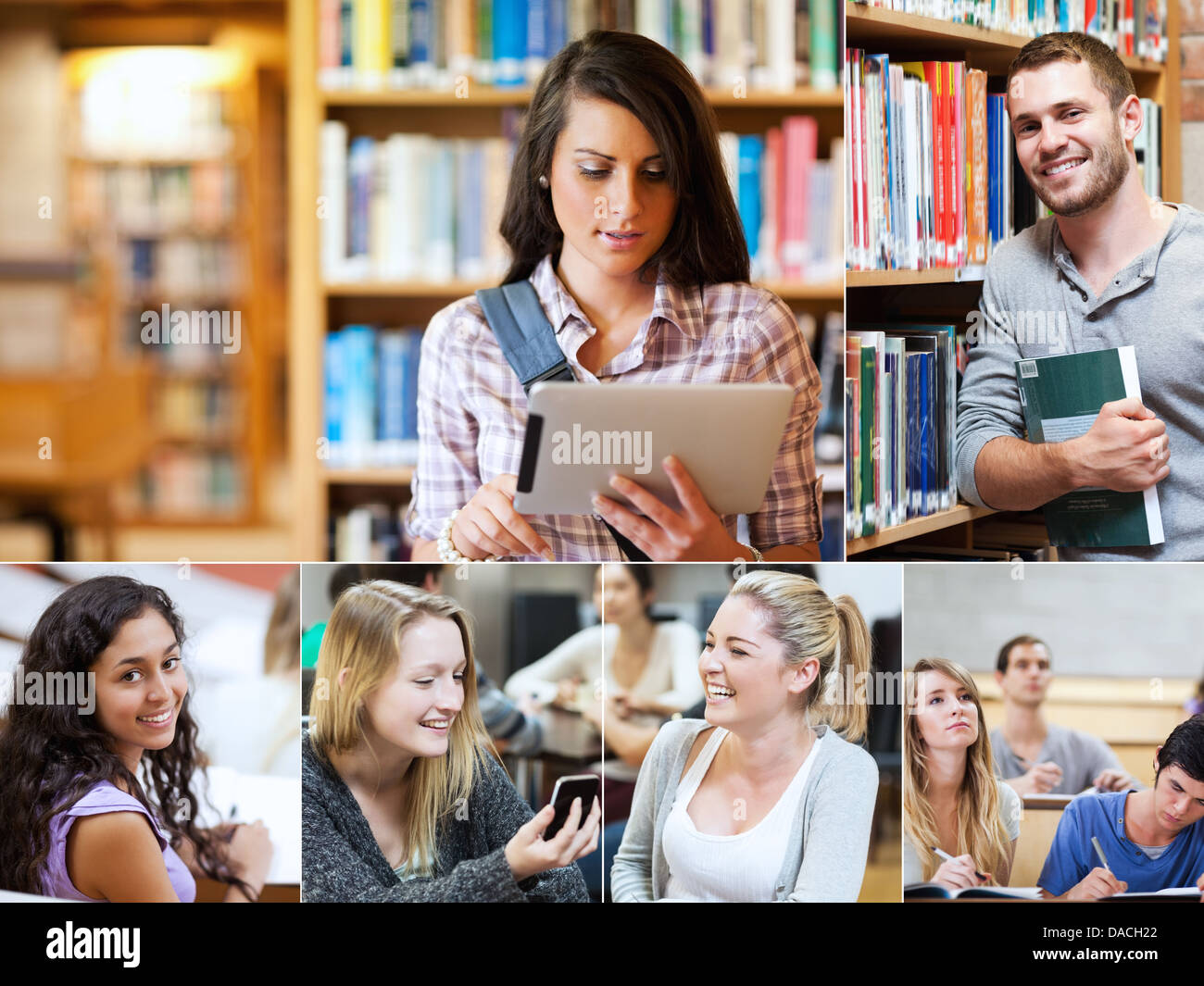 Collage of cheerful students Stock Photo - Alamy