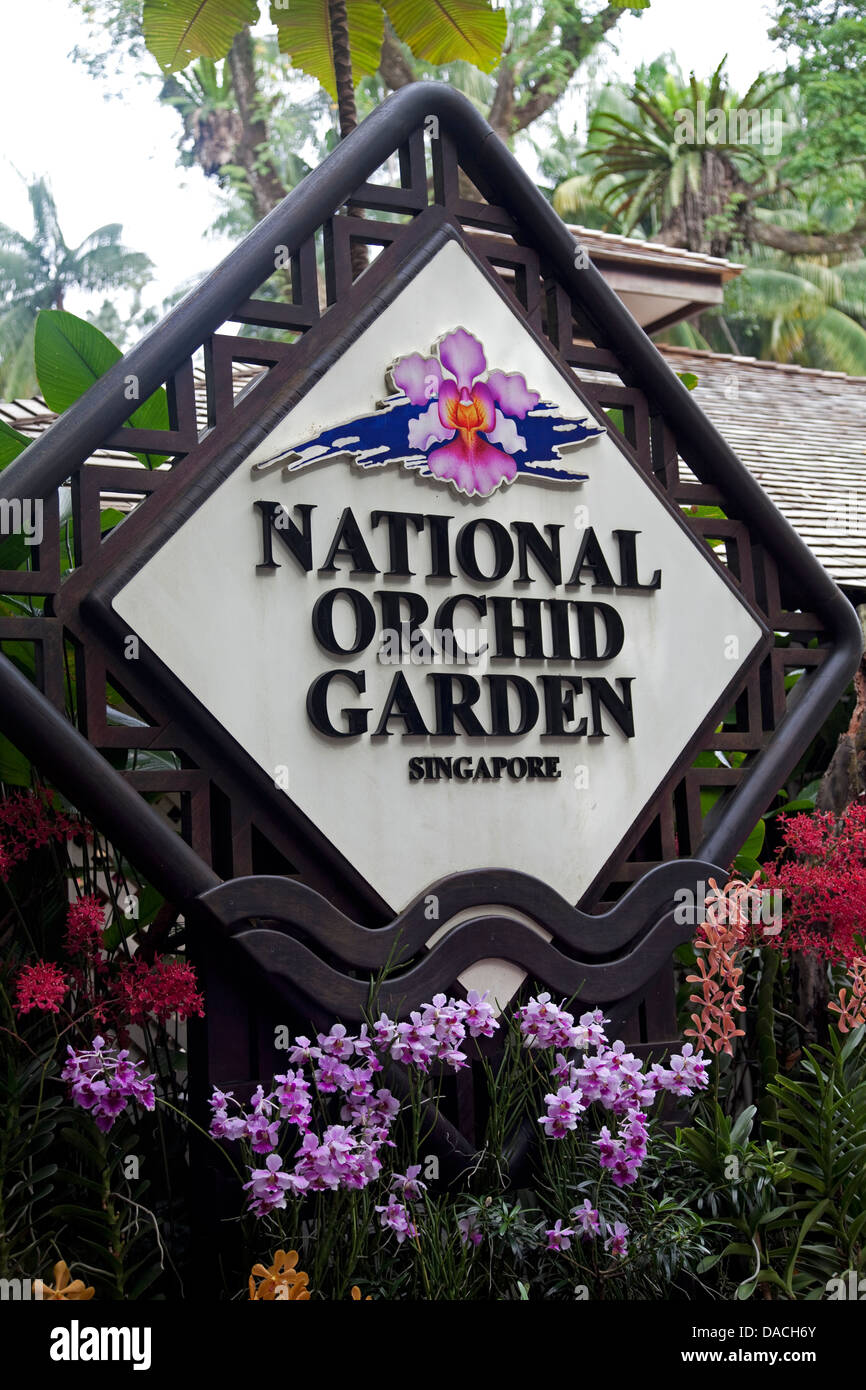 National Orchid Gardens sign, Singapore Stock Photo - Alamy
