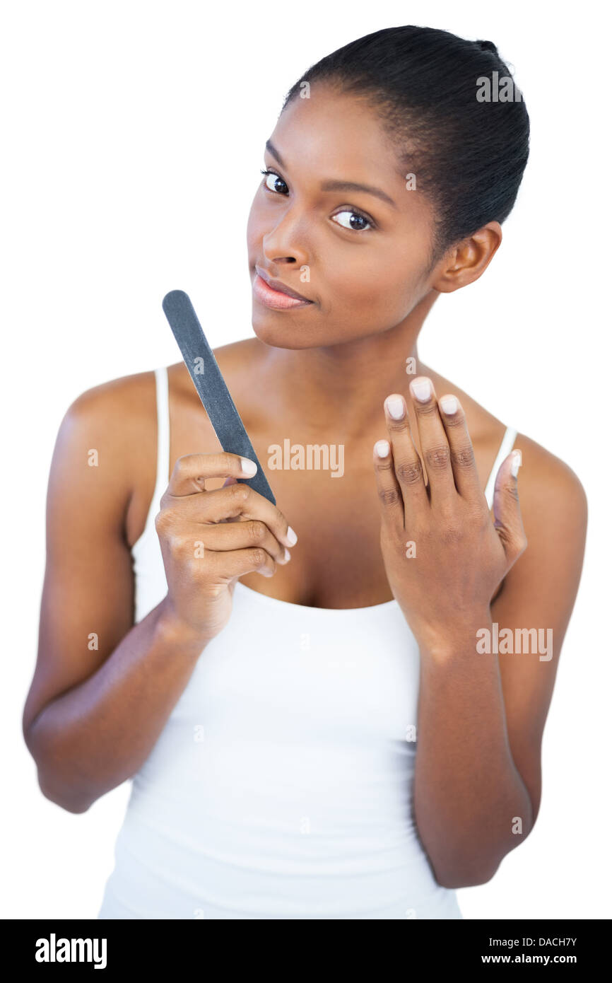 Woman showing her manicured hand Stock Photo - Alamy