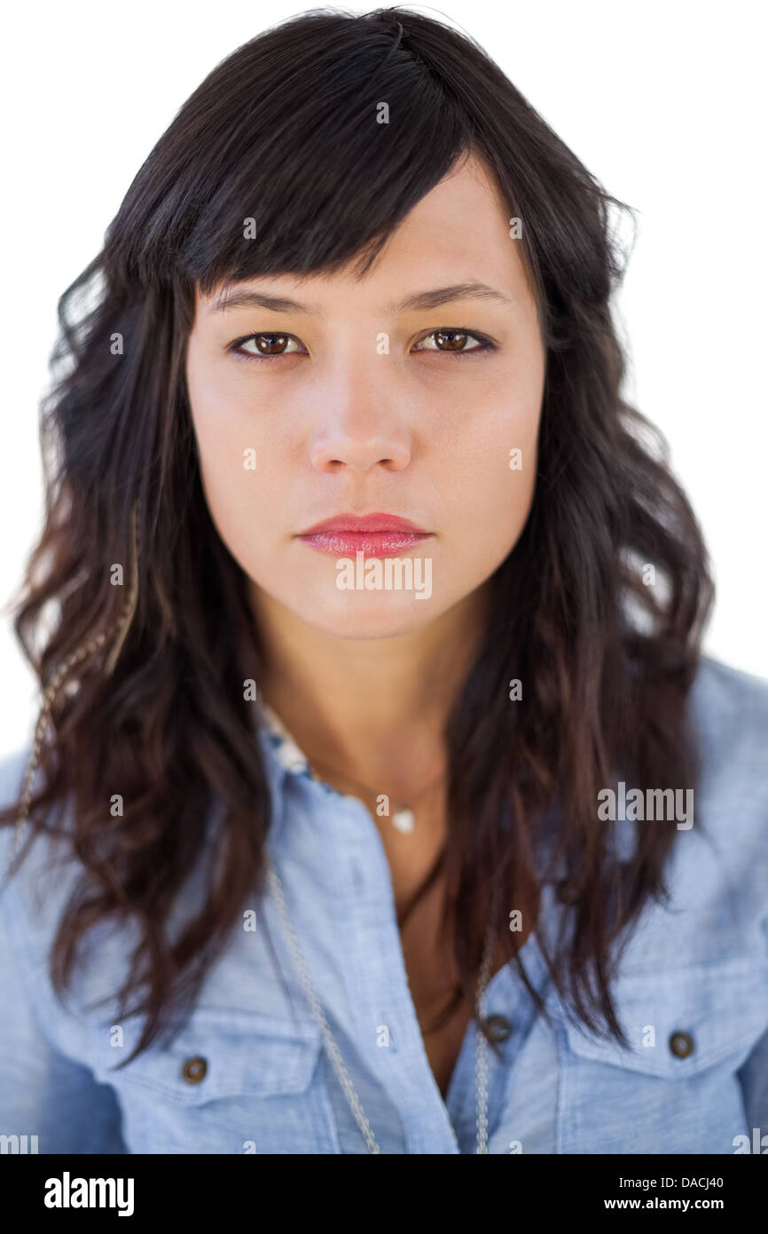 Portrait of a serious young woman Stock Photo - Alamy